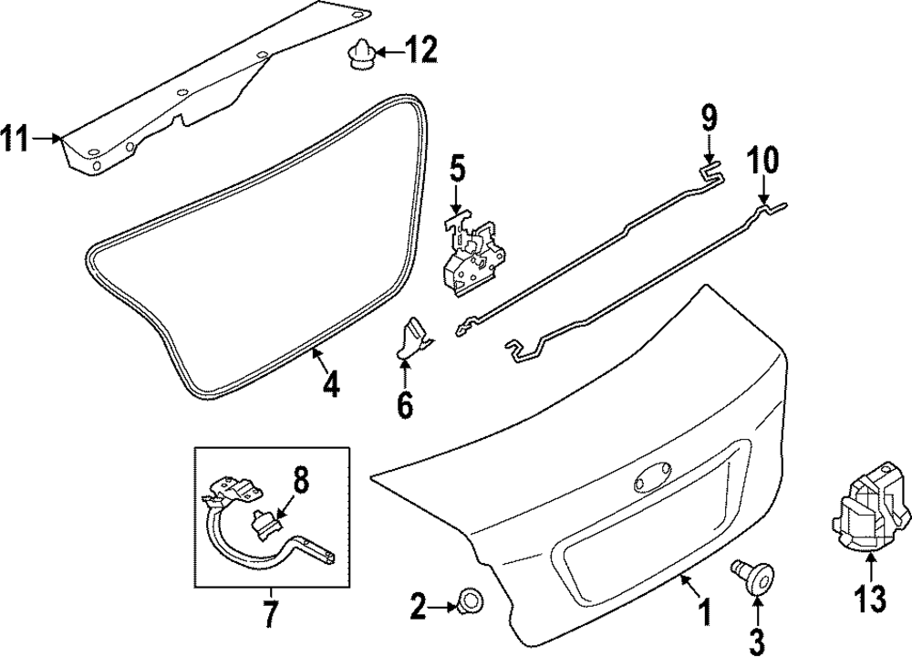 2022-2024 Subaru WRX Trunk Lid 57509VC0319P | Subaru Parts Store