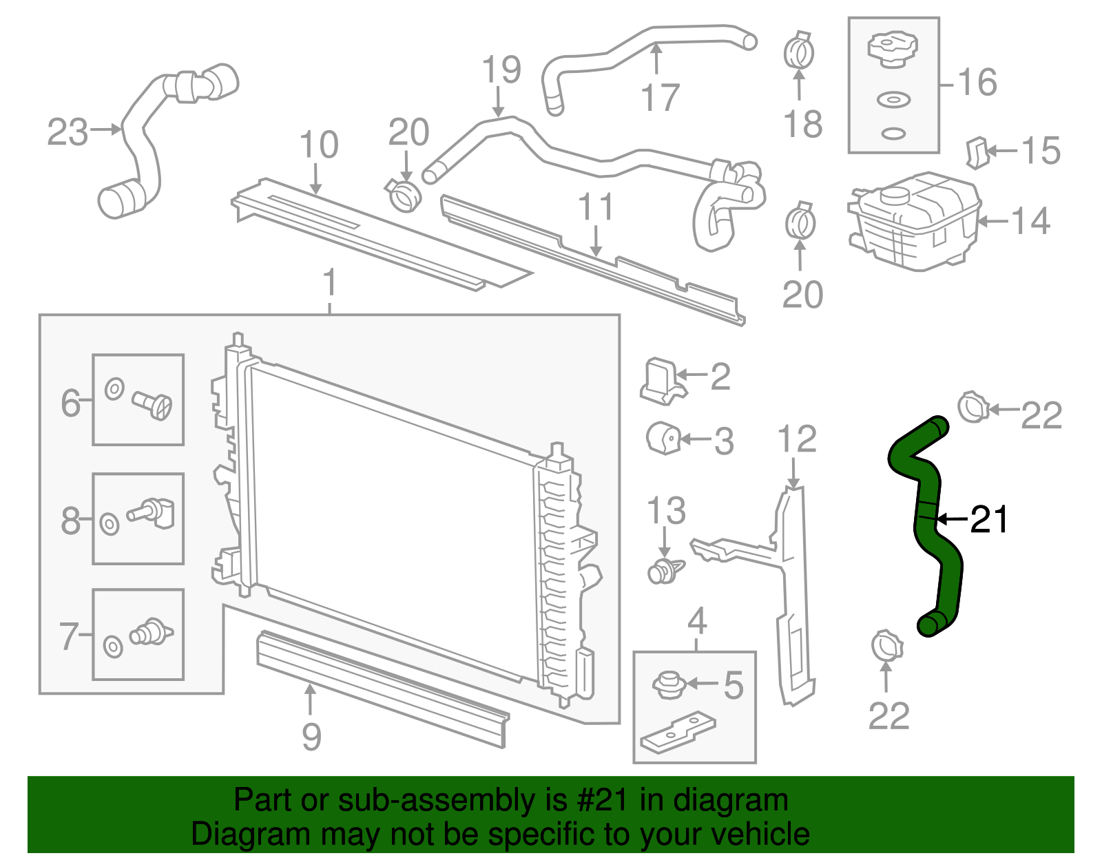 13291779 - 2011-2016 Chevrolet - Radiator Inlet Hose | Partners Chevy