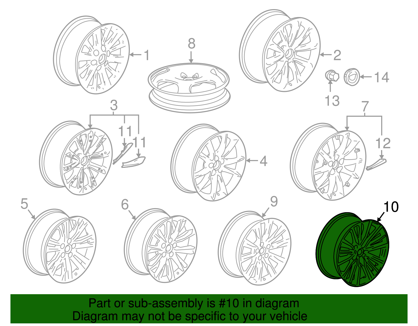 23372452 - 2018-2019 Cadillac XTS - 19x8.5-Inch Aluminum Wheel ...