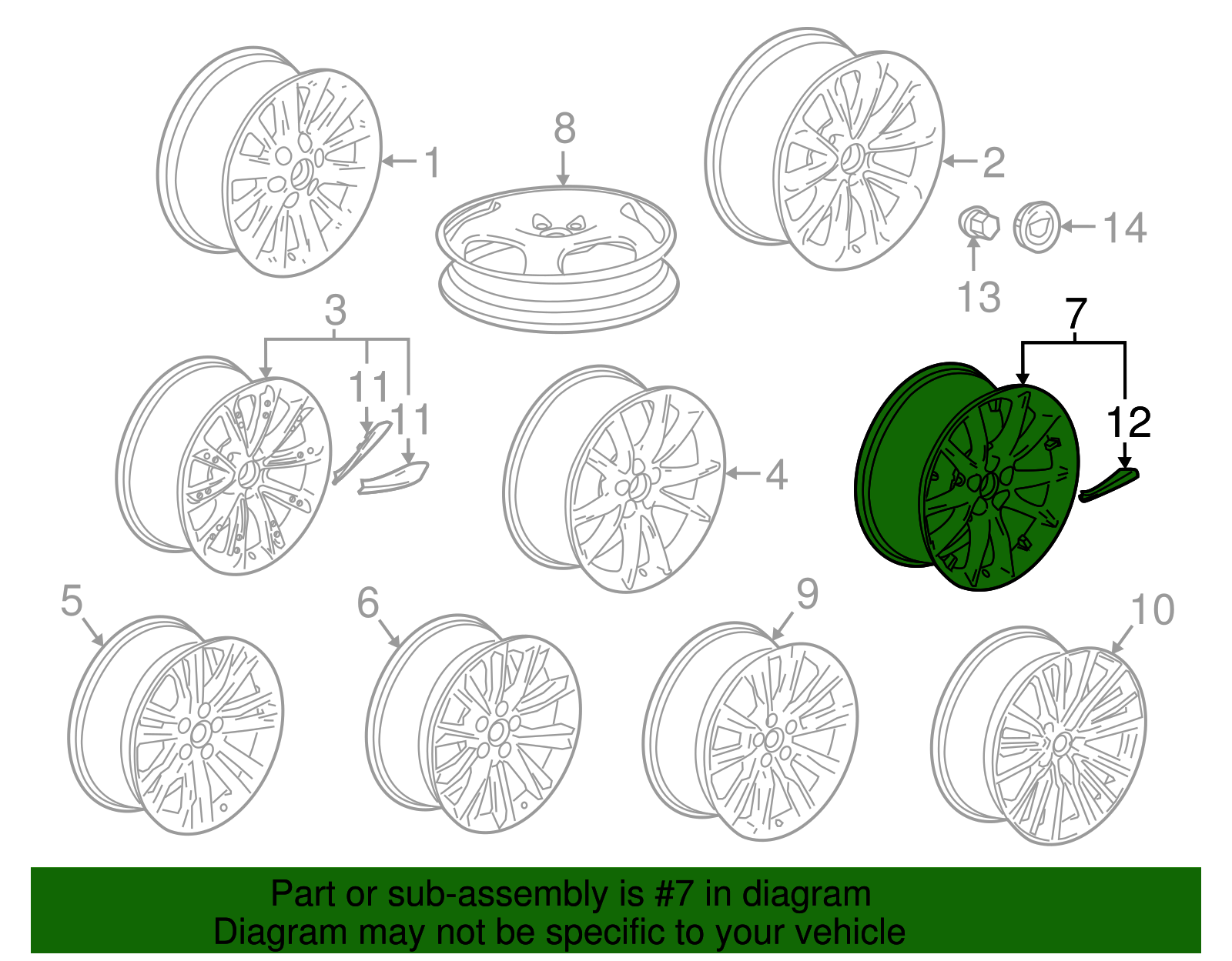 23372450 - 2018-2019 Cadillac XTS - 19x8.5-Inch Aluminum Wheel ...