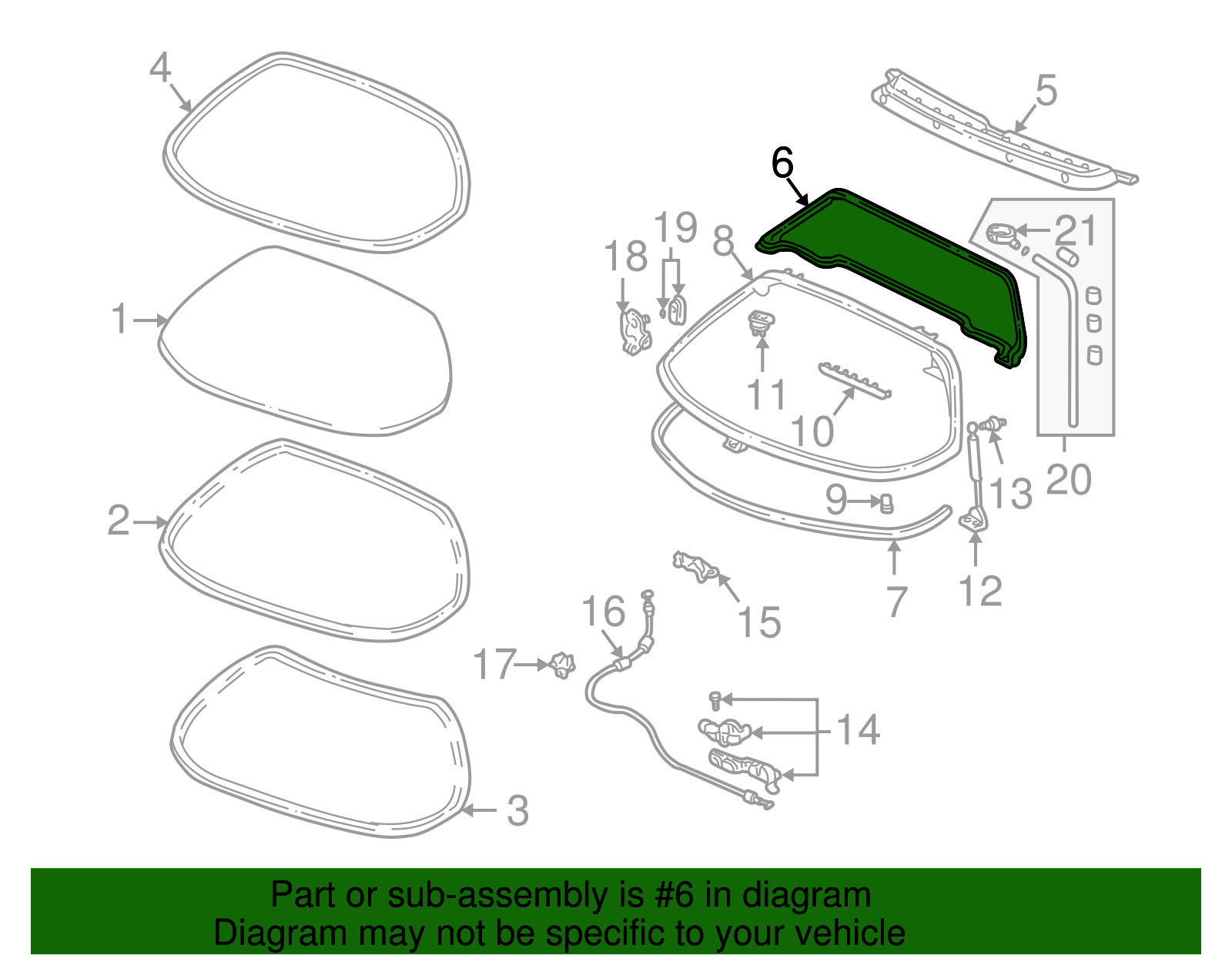 Genuine OEM Acura - Upper Weather-Strip Part# 74440-SL0-T00 | Acura ...