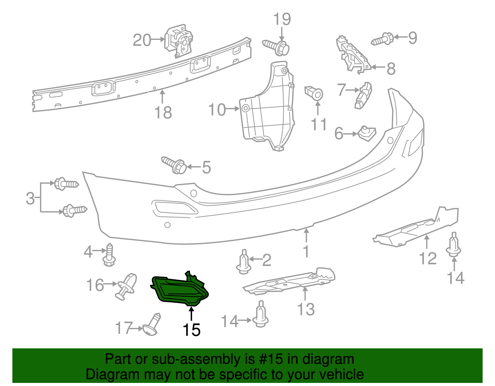 Genuine Toyota Reflector Panel part# 81490-0R010 for 2013-2015 Toyota ...