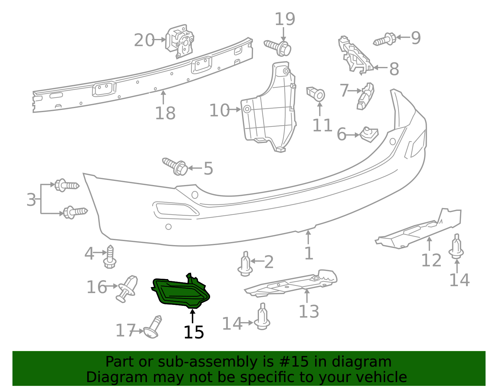 2013-2015 Toyota RAV4 Reflector Panel 81480-0R020 | Toyota Parts Center