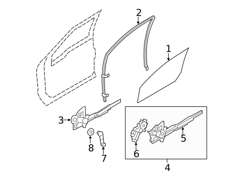 Glass - Front Door for 2011 Ford F-250 Super Duty | TascaParts.com