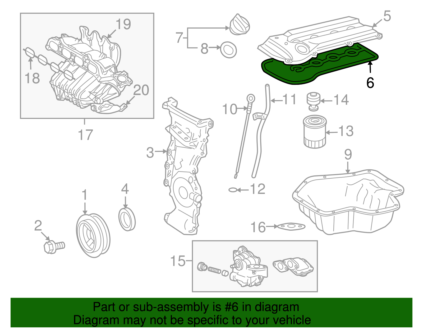 112130h010 - Lexus Valve Cover Gasket 2010-2012 Lexus HS250h ...
