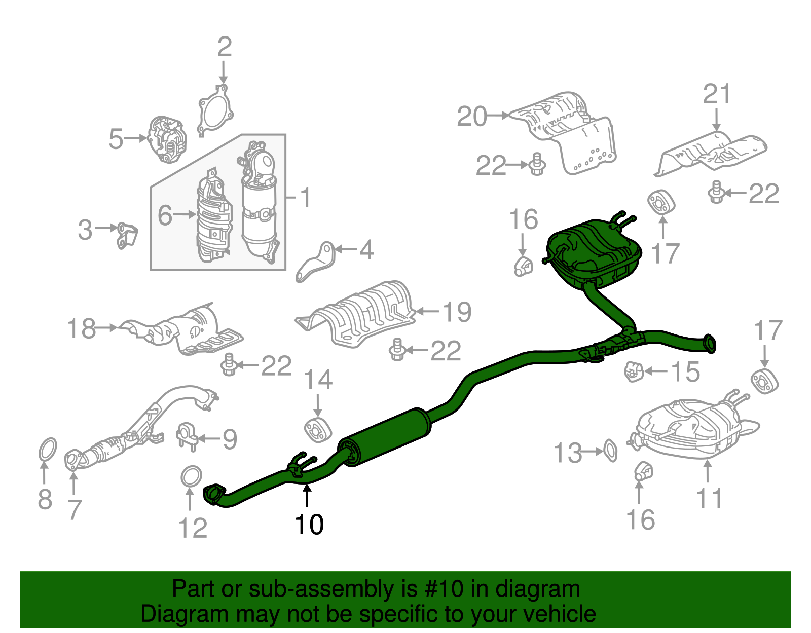 18307-TVA-A05 - Muffler & Pipe 2018-2022 Honda Accord | Honda Parts Online