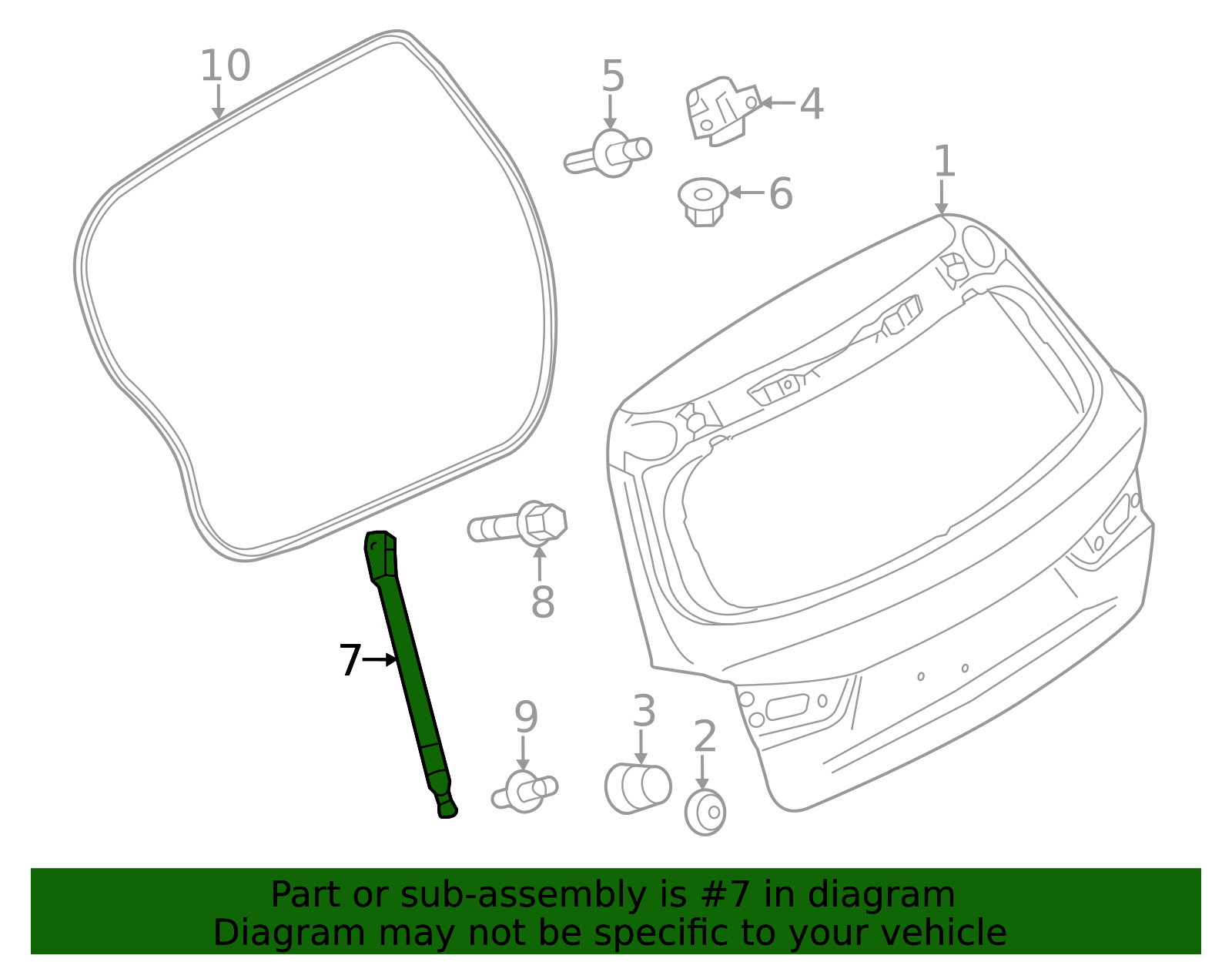 90460W000P Lift Cylinder 2011-2020 Mitsubishi Outlander Sport ...