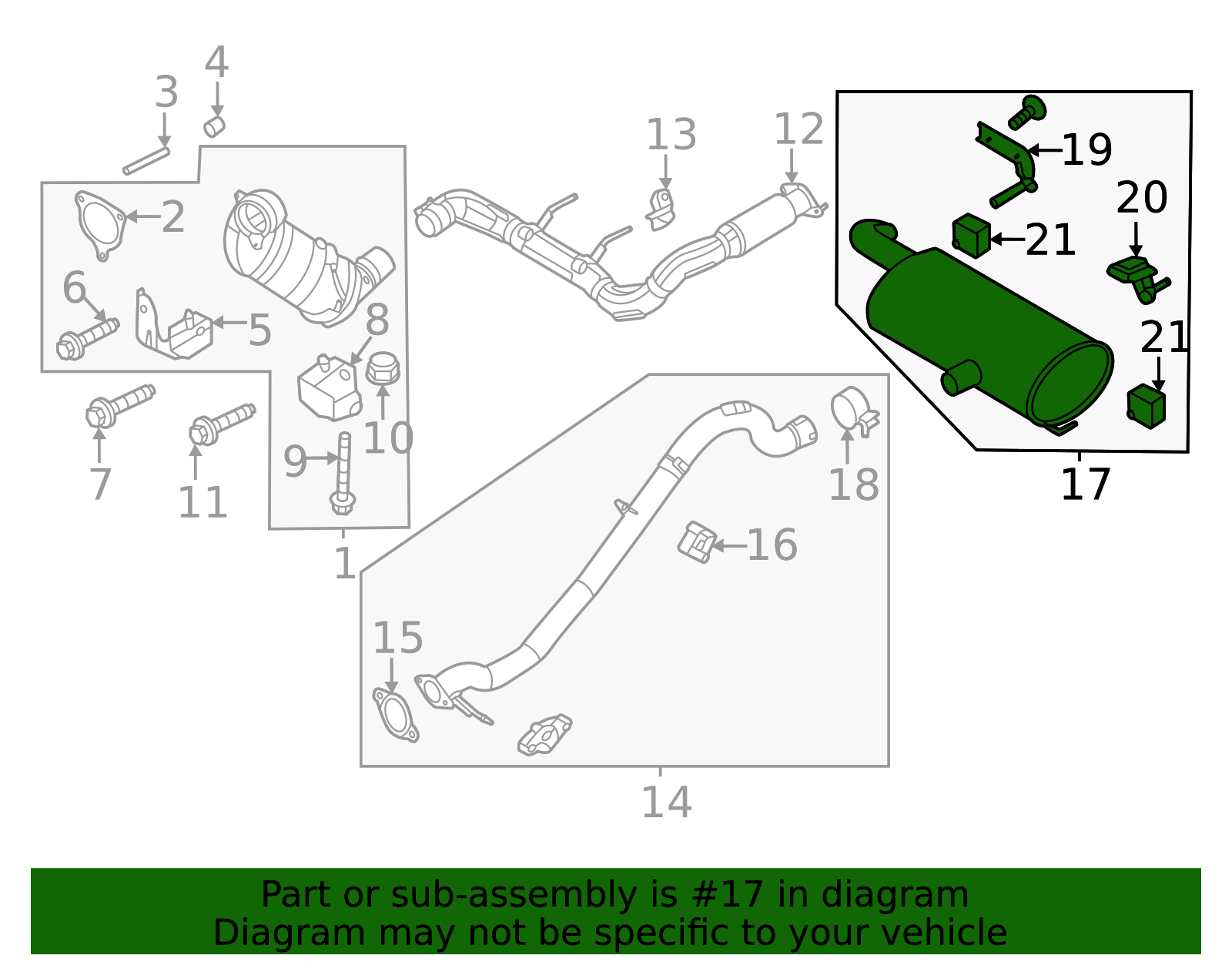 2021-2025 Ford Bronco Exhaust Muffler MB3Z-5230-AM | Miracle Ford Parts