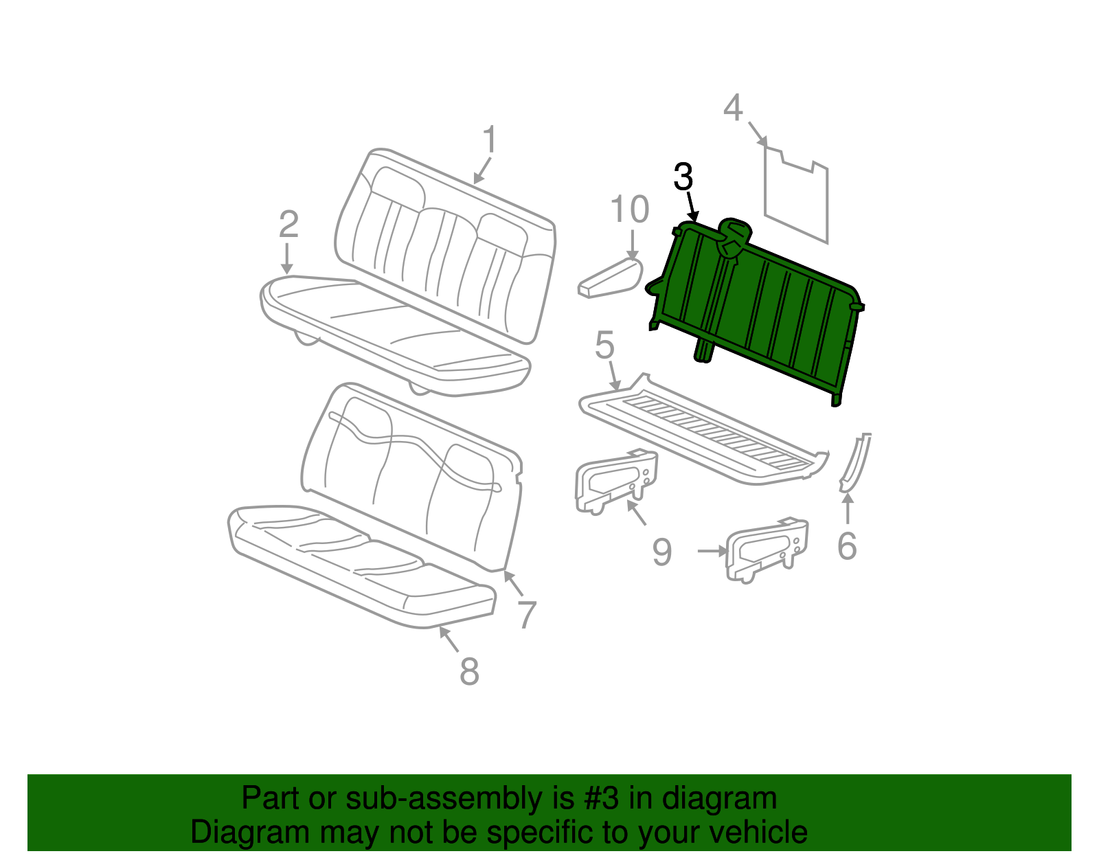 2007-2025 GM Rear Seat Back Frame 19127763 | Capital Chevy Parts