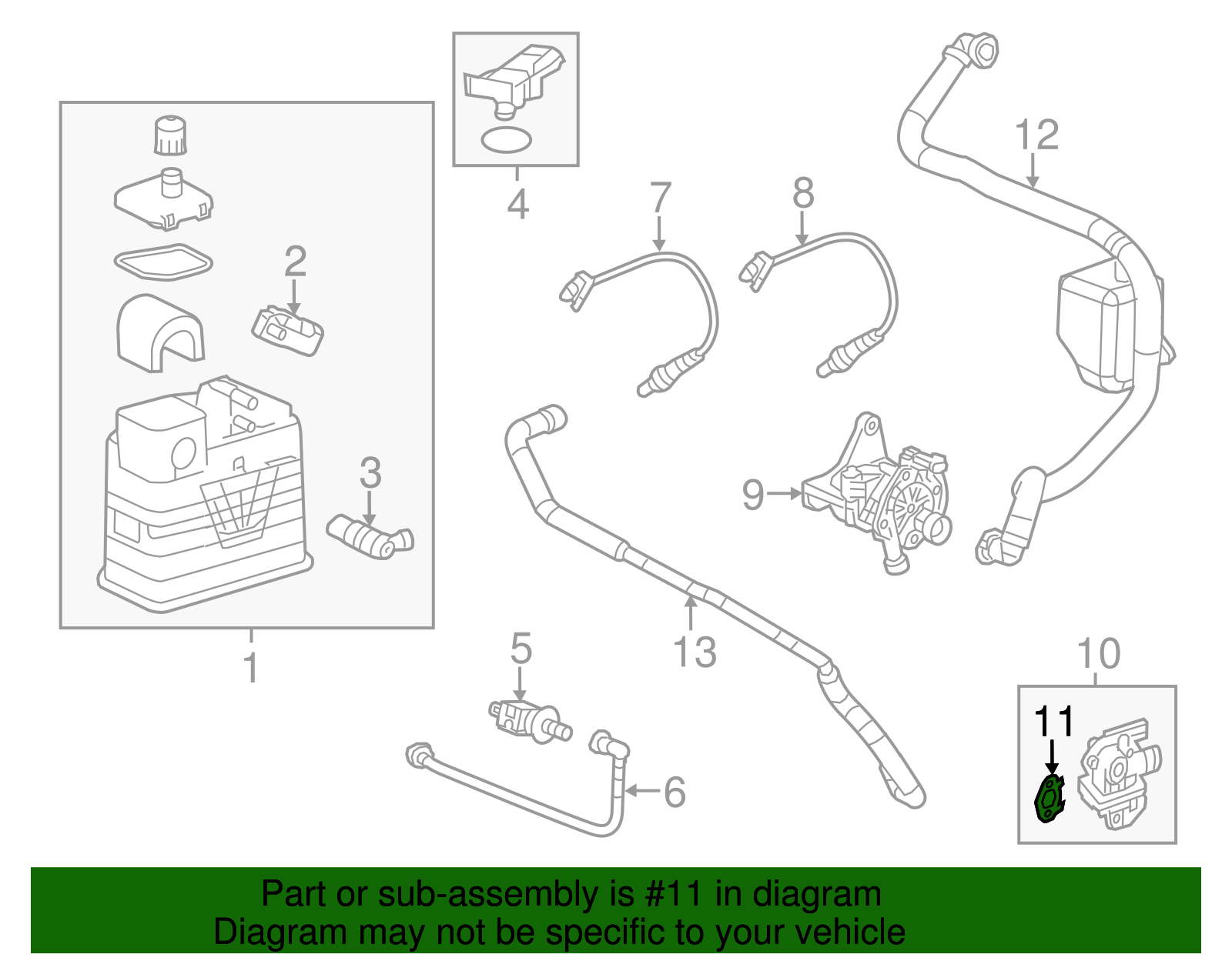 12634477 - Secondary Air Injection Check Valve Gasket 2013-2014 GM ...