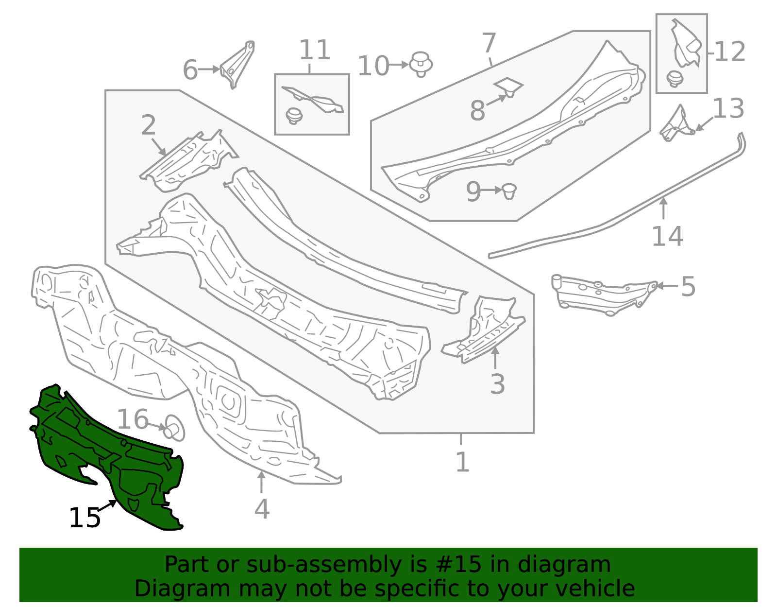 2013-2020 Toyota Cowl Insulator SU003-02955 | Toyota Parts Center