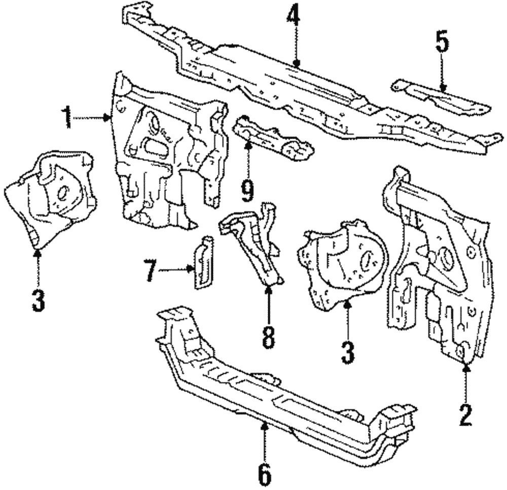 1986-1992 Toyota Supra Radiator Support 53036-14030 | Toyota Parts Center