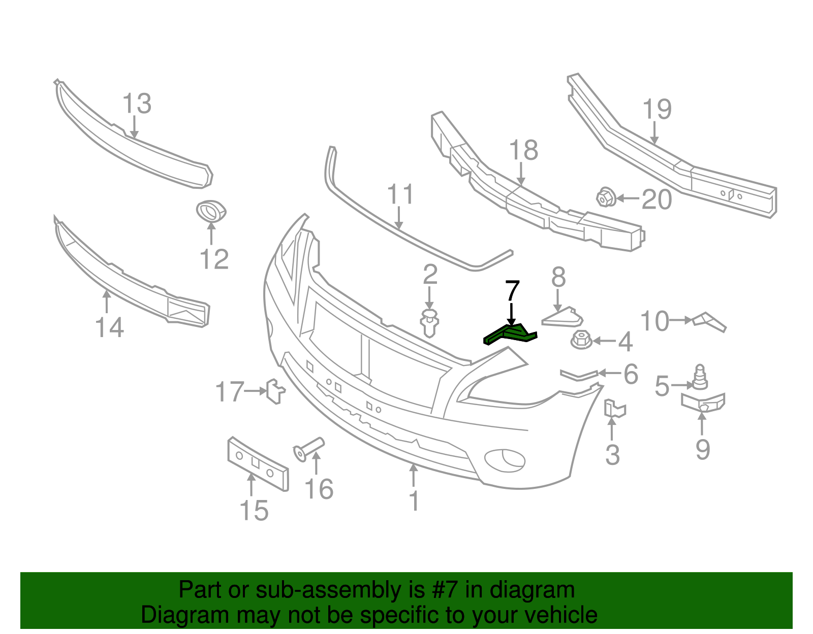2011-2014 Infiniti Bumper Cover Stiffener 62059-1MA0A | Parts Herrin ...