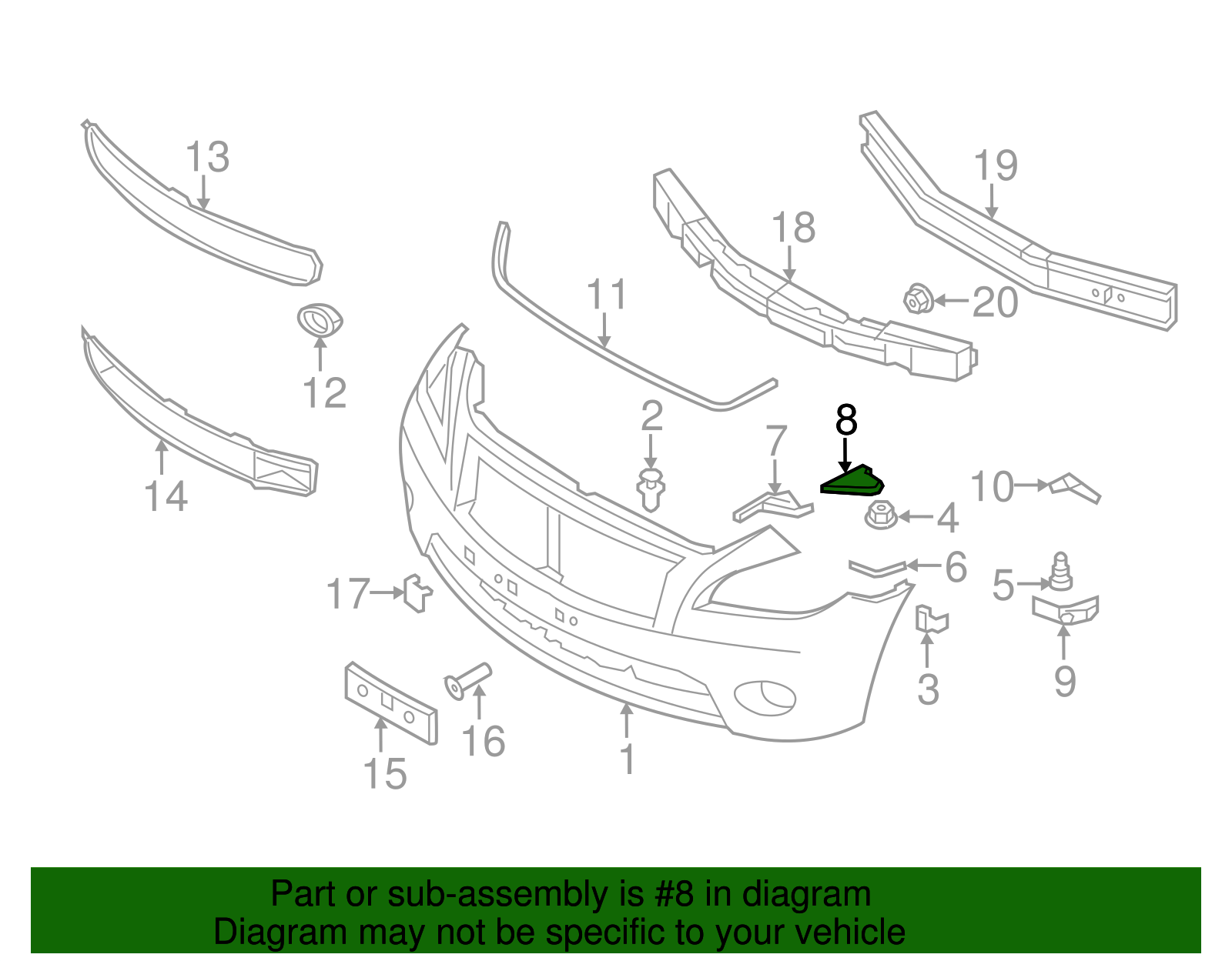 2011-2014 Infiniti Bumper Cover Side Support 62229-1MA0A | Faulkner ...