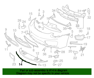 2014-2016 Porsche Cayman Lower Molding 981-505-557-01-1E0 | Porsche OEM ...