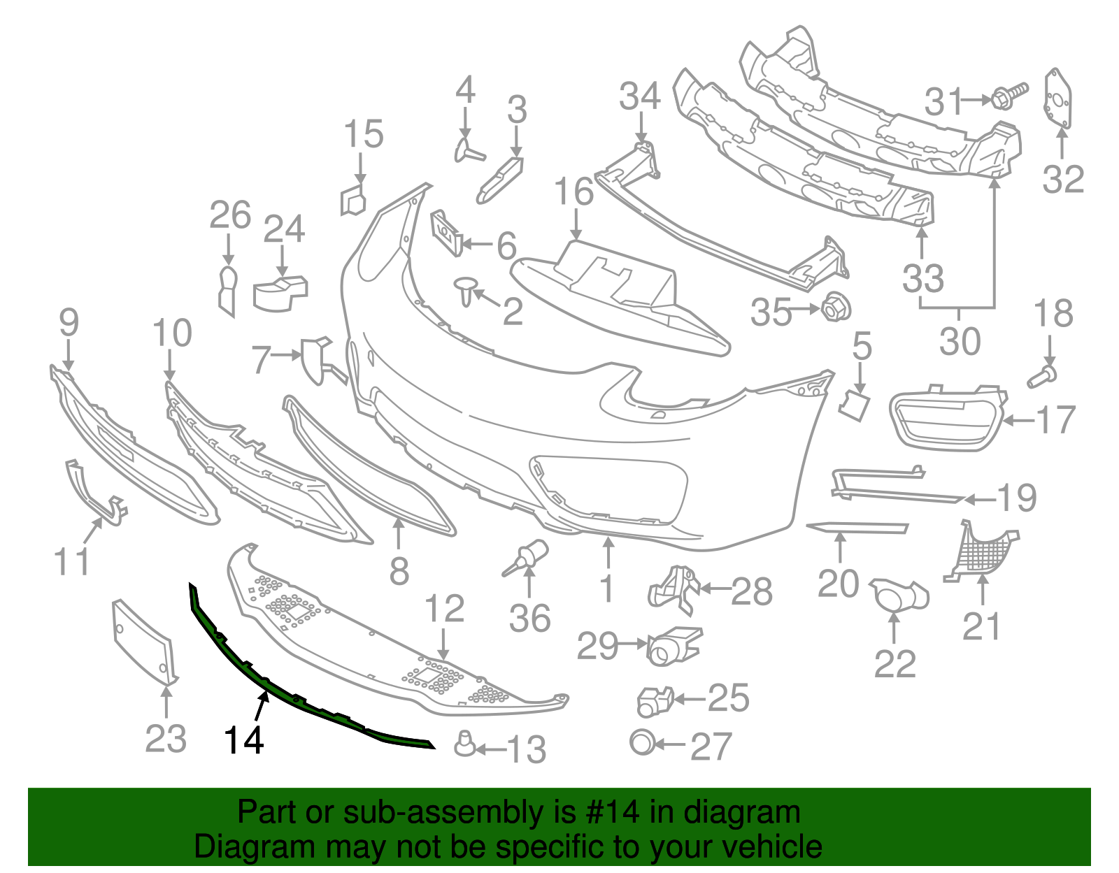 2014-2016 Porsche Cayman Lower Molding 981-505-557-01-1E0 | OEM Parts ...