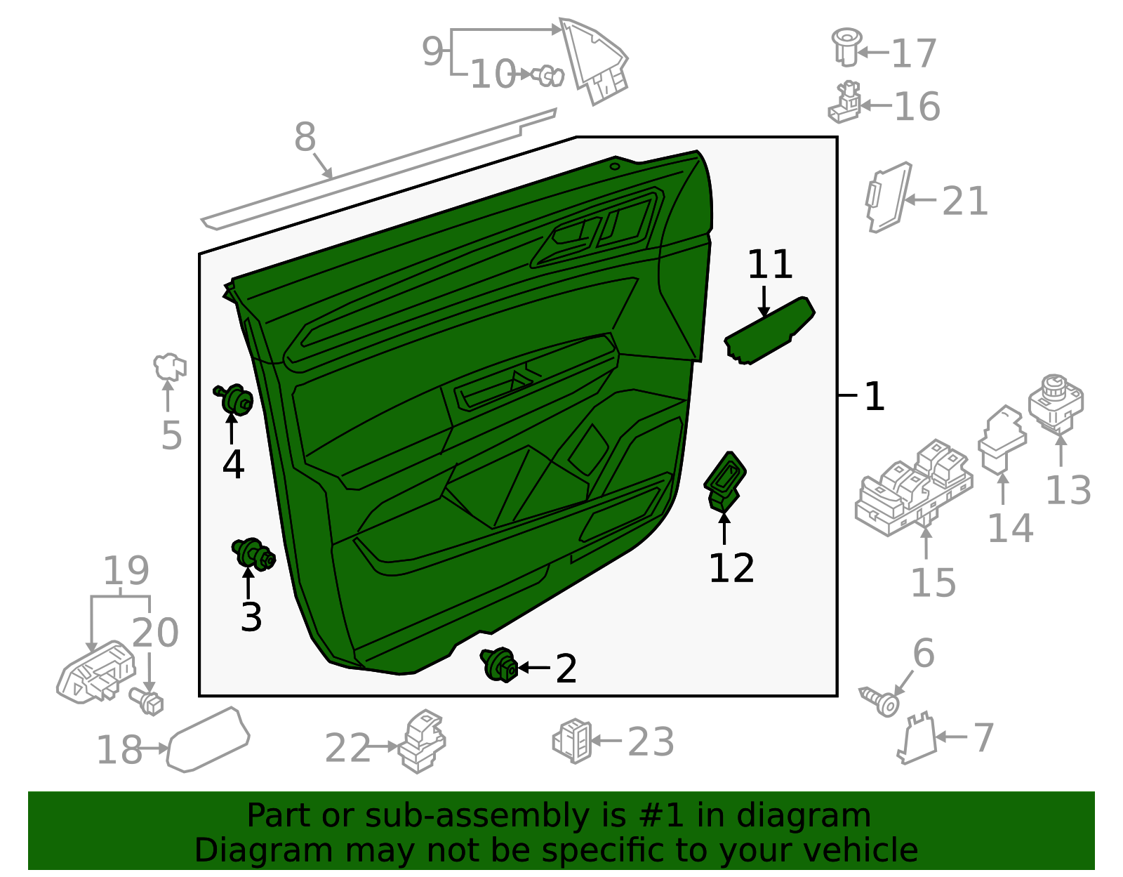 3CN-867-012-C-HSV - Door Trim Panel 2018-2019 Volkswagen Atlas | Wolfsburg Parts Direct