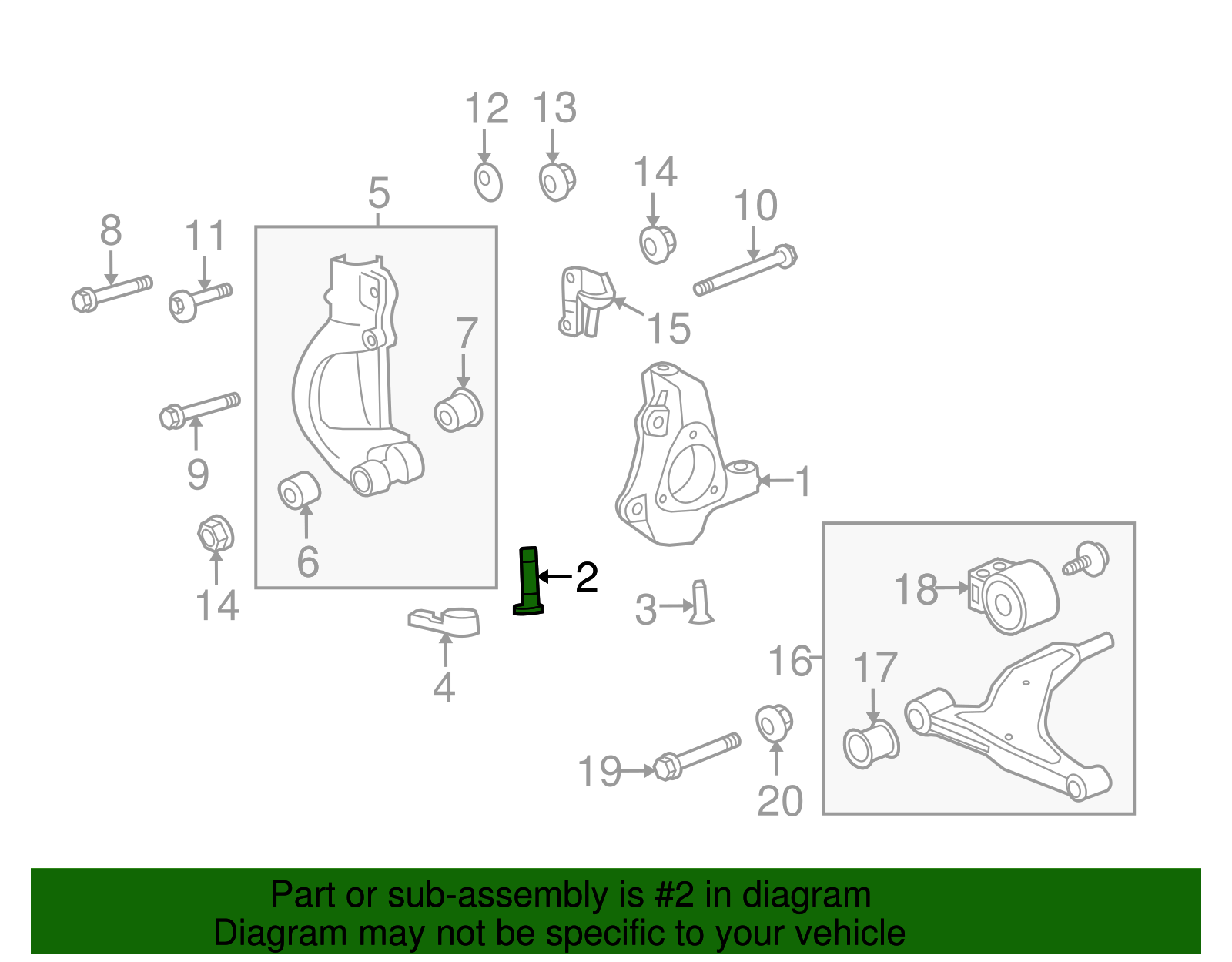 2012-2020 GM Steering Knuckle King Pin 23315420 | TascaParts.com