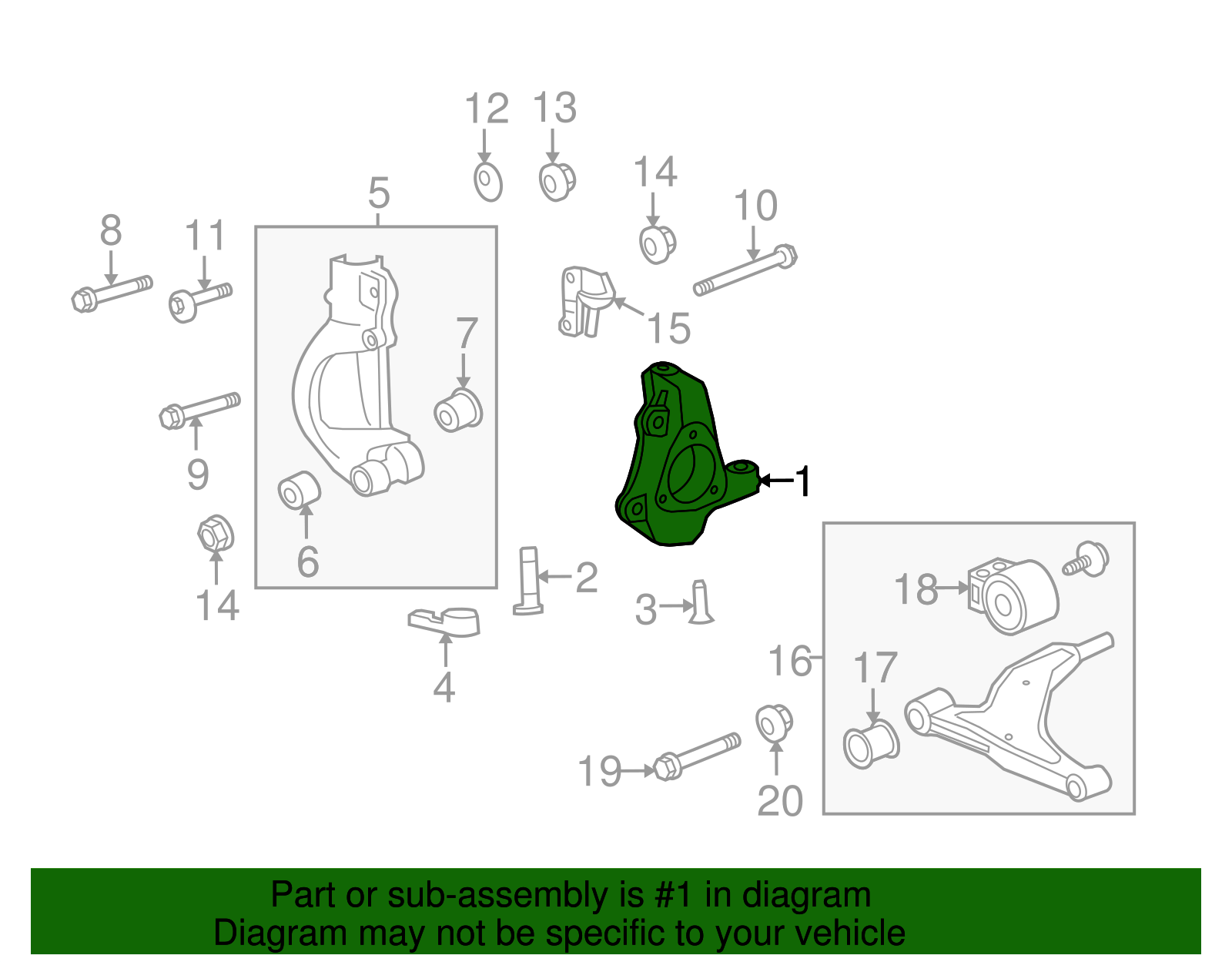 2013-2019 GM Driver Side Steering Knuckle 20998090 GM | GMPartsDirect.com
