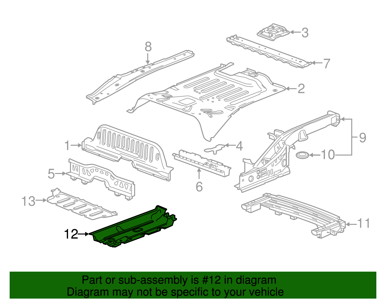 95468390 - 2014-2016 Chevrolet Spark EV - Passenger Side Underbody ...