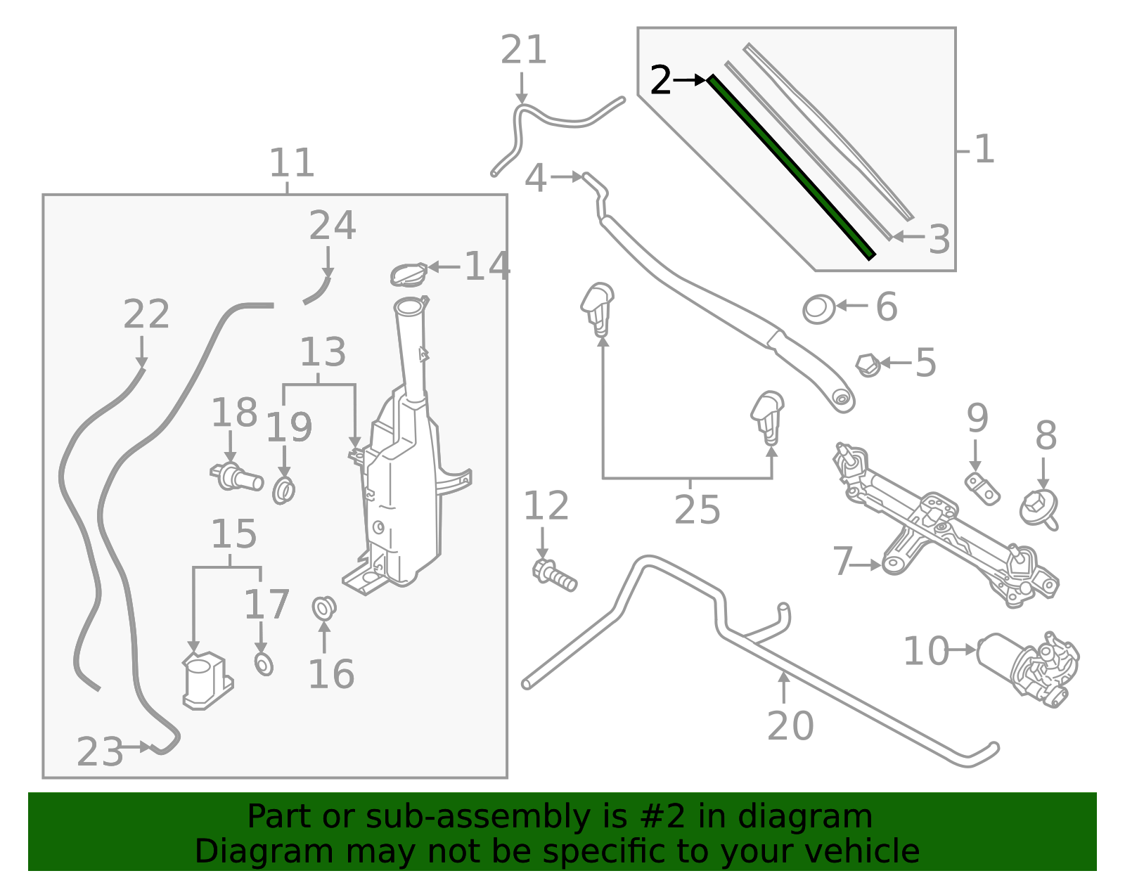 Hyundai - 98351-2W000 - Wiper Blade Insert - 2013-2025 Hyundai | OEM ...