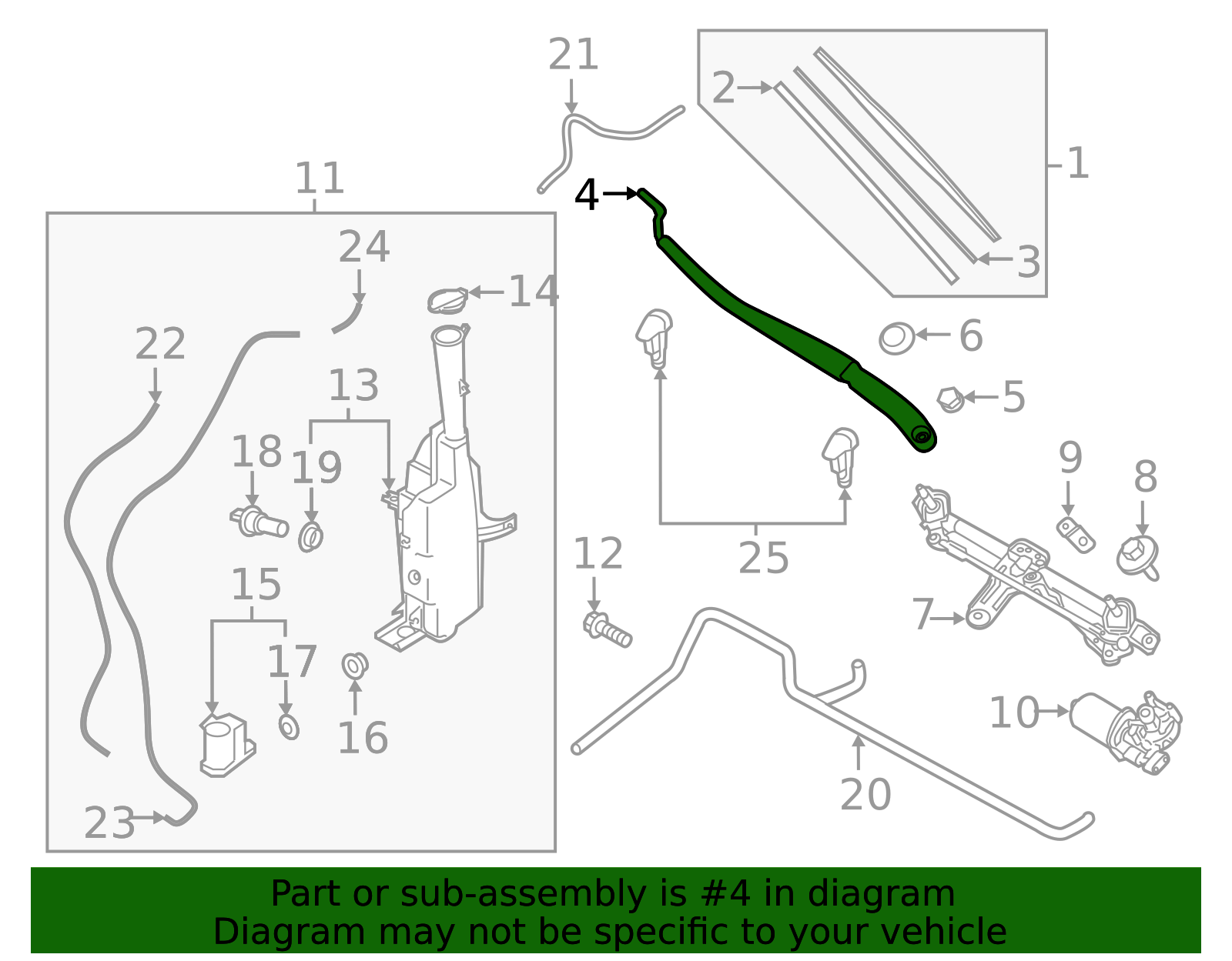 98321-S1000 - High-Quality Windshield Wiper Arm for 2019-2023 Hyundai ...