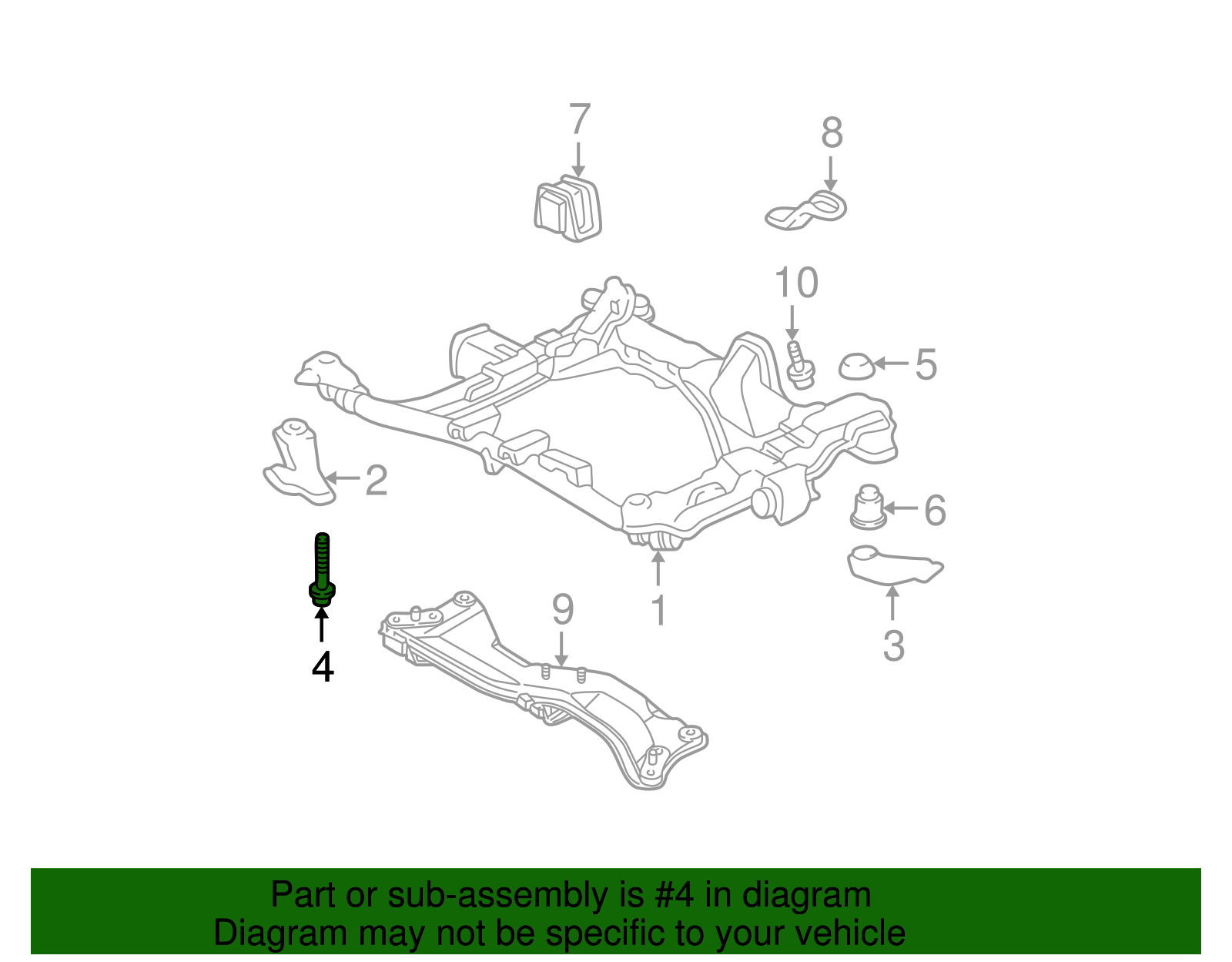 Genuine OEM Acura - Suspension Cross-Member Mount Bolt Part# 90161-S0X ...