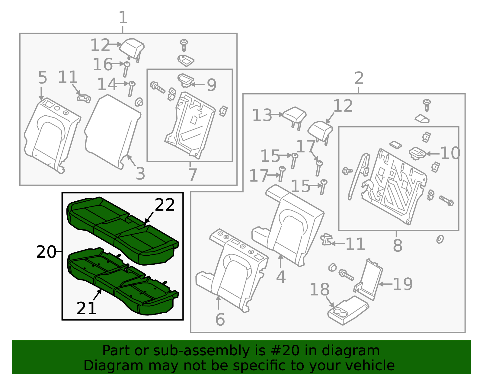 Hyundai - 89100-K4000-UGA - Cushion Assembly - 2021-2023 Hyundai Kona ...