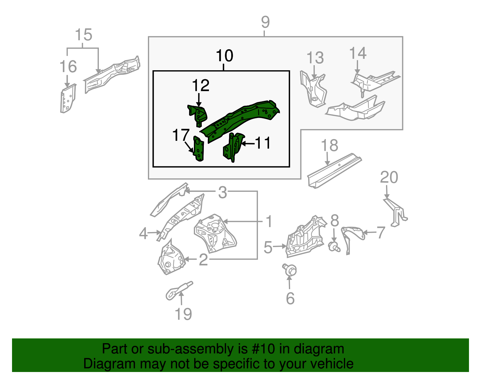 2003-2007 Nissan Murano Rail G5A10-CA00A | Boro Nissan Parts
