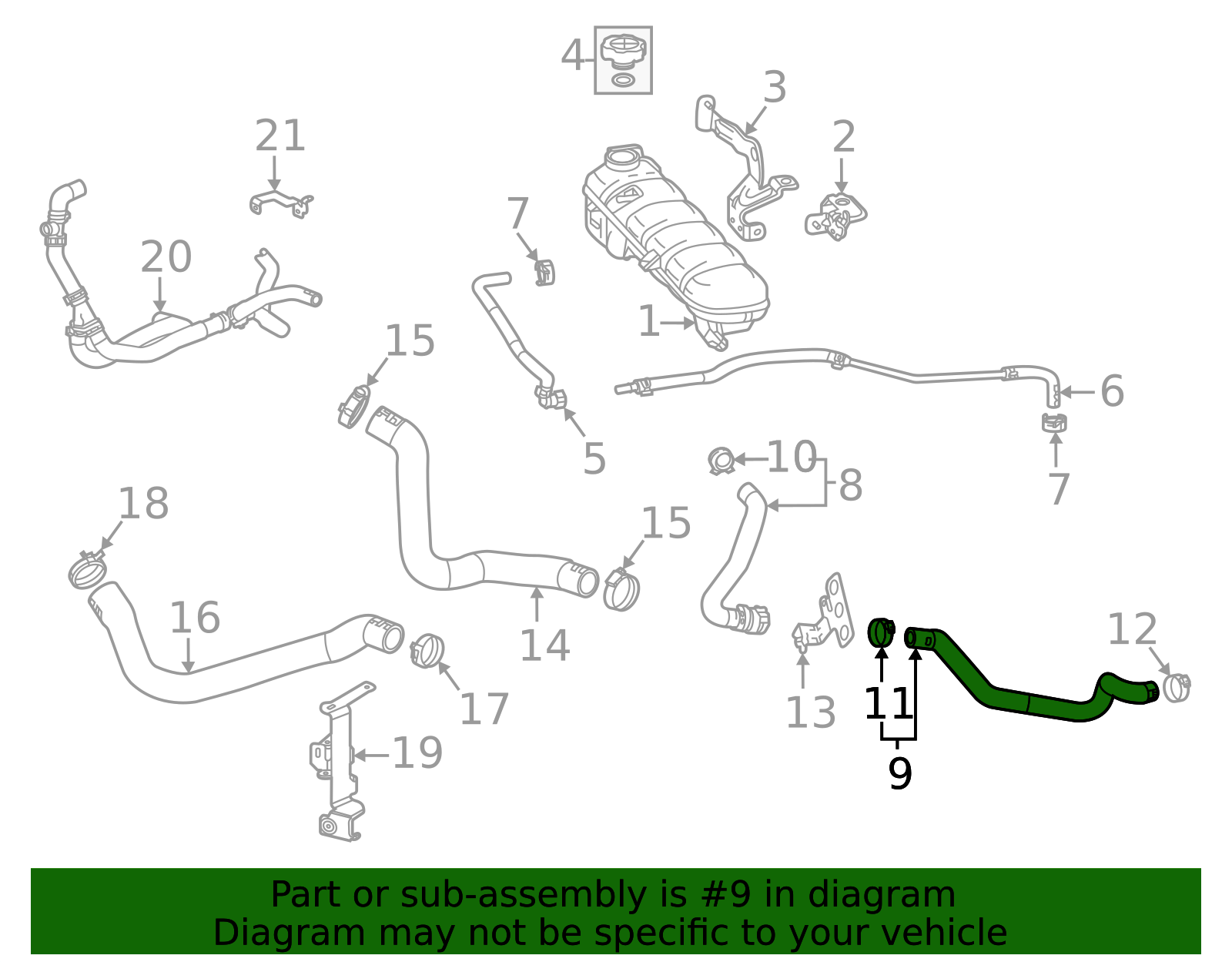 2020-2025 Chevrolet Corvette Water Pump Inlet Hose 84369166 | GM Parts ...