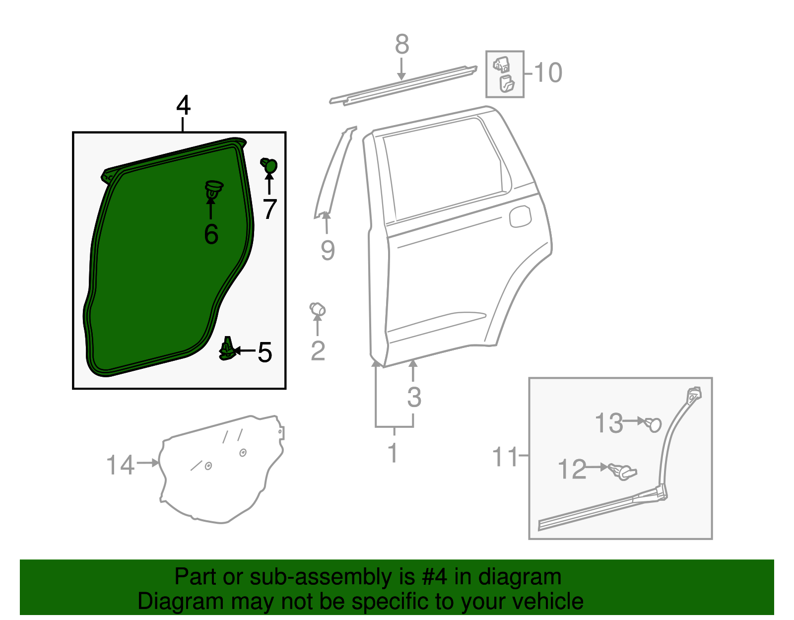 Genuine Toyota Surround Weather-Strip part# 67871-0C060 for 2008-2022 ...