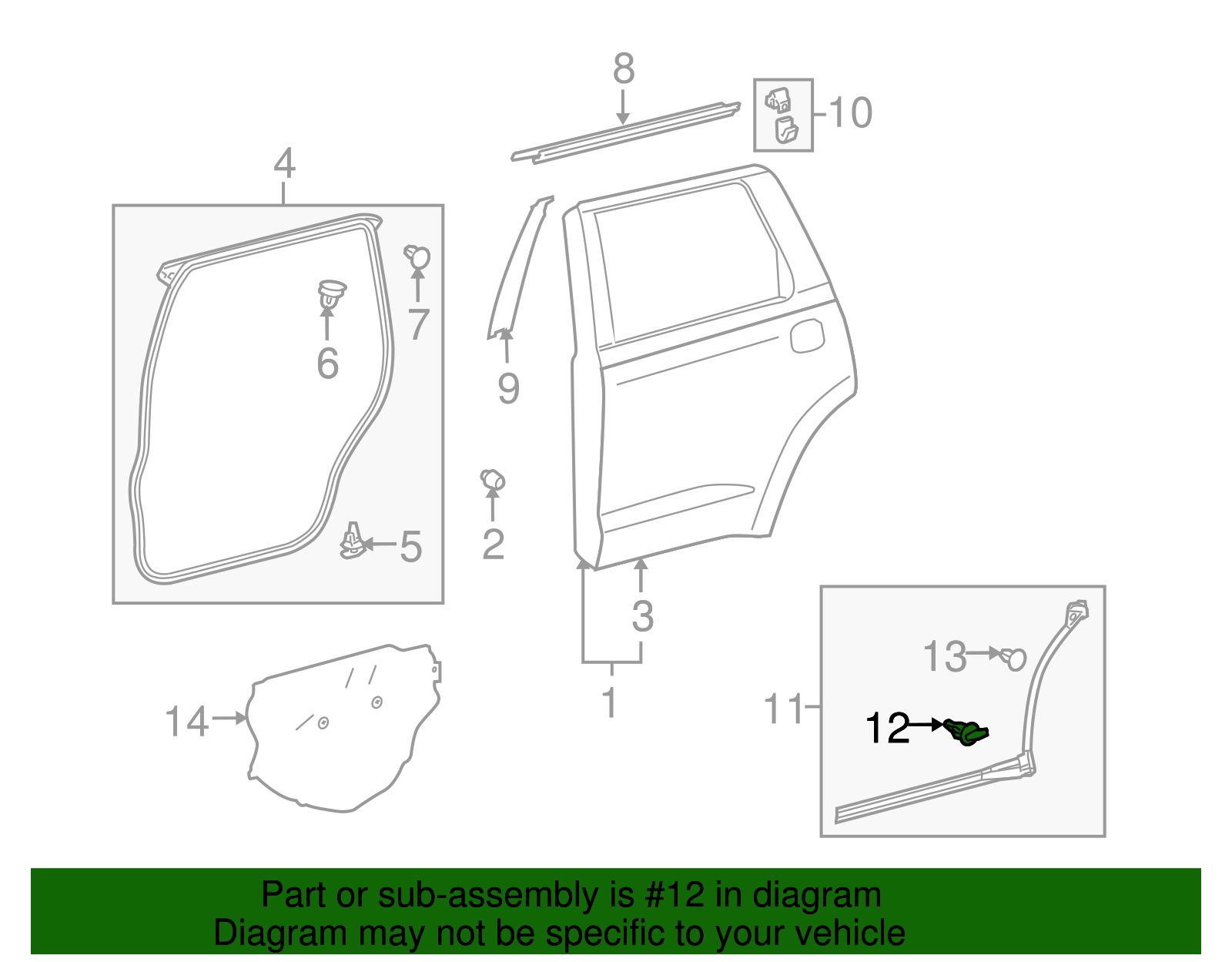 Genuine Toyota Door Weather-Strip Retainer Clip part# 67867-12150 for ...
