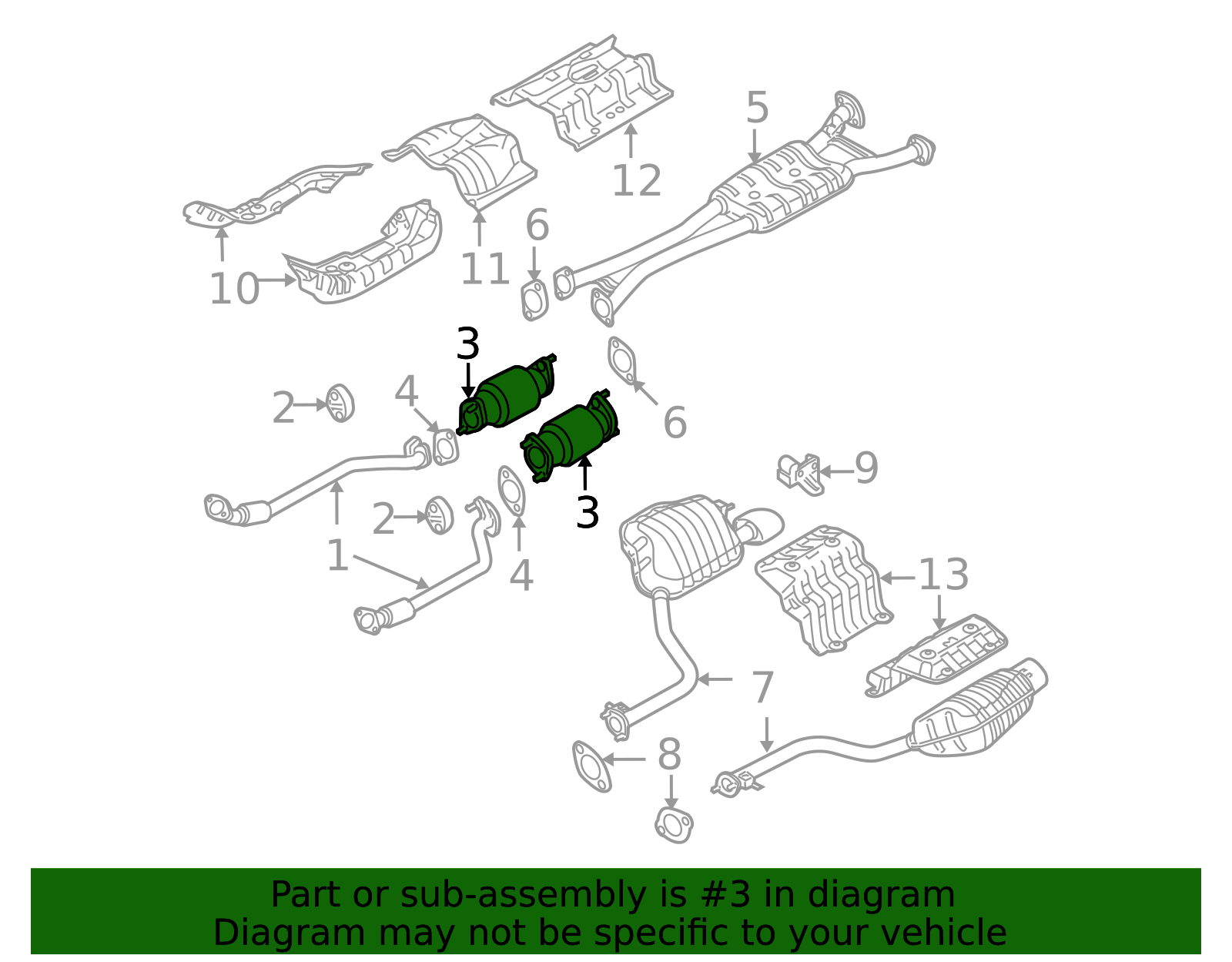Genuine Catalytic Converter for 2009-2012 Hyundai | Part# 28950-3F041 ...