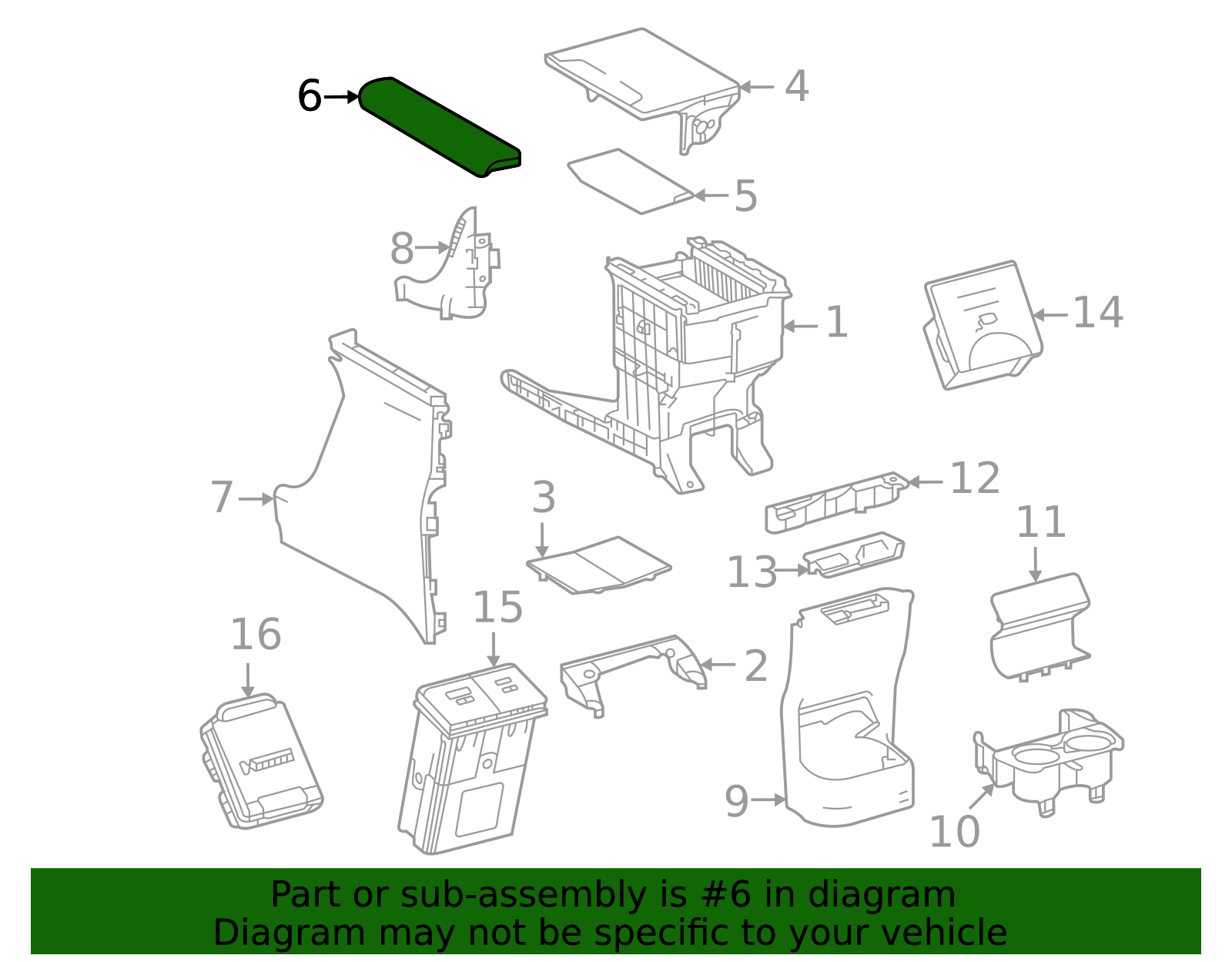 2021-2024 Toyota Sienna Console Armrest 58920-08020-B6 | Toyota Parts ...
