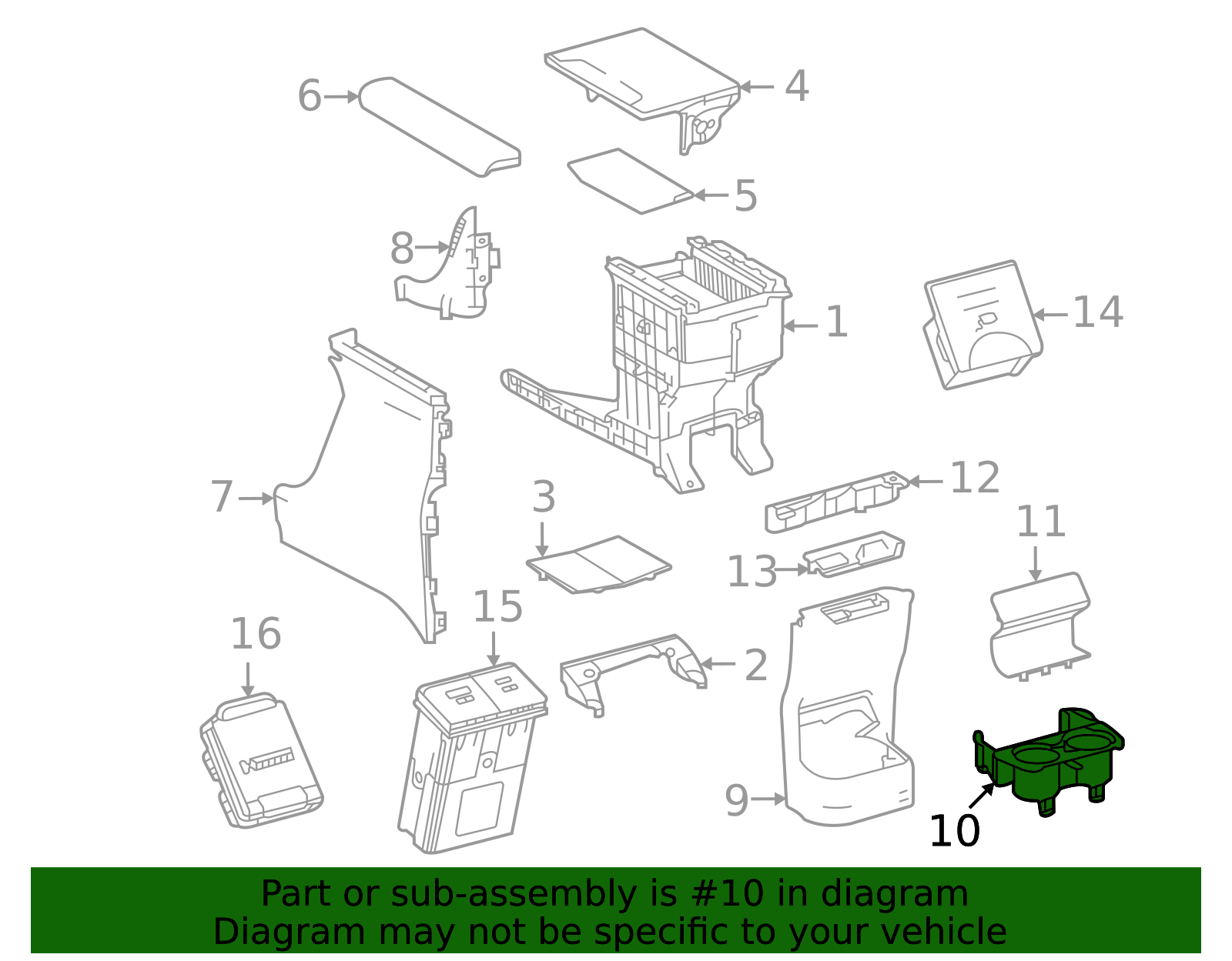 2021-2025 Toyota Sienna Cup Holder 58925-08010-B0 | MotorMotor