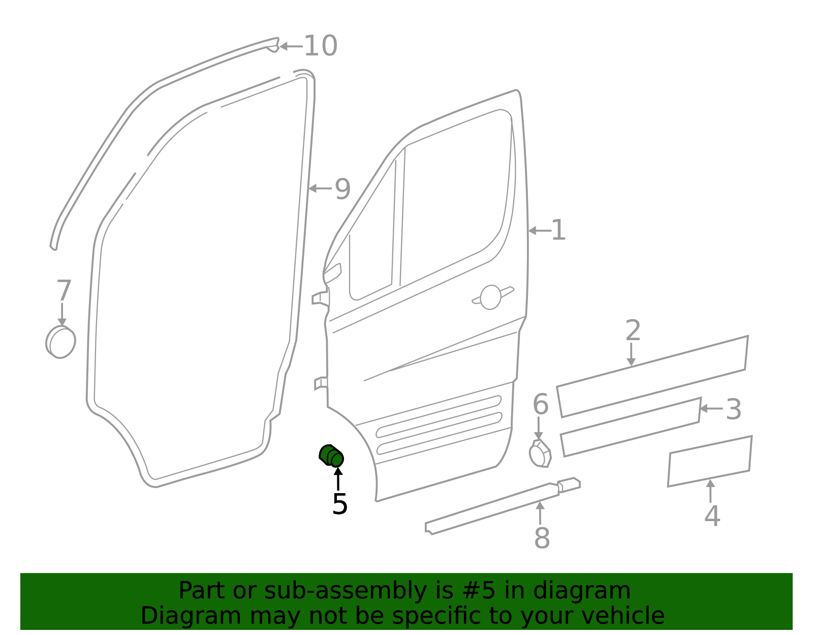 140-987-00-40 - Door Shell Bumper 1993-2025 Mercedes-Benz | Mercedes ...