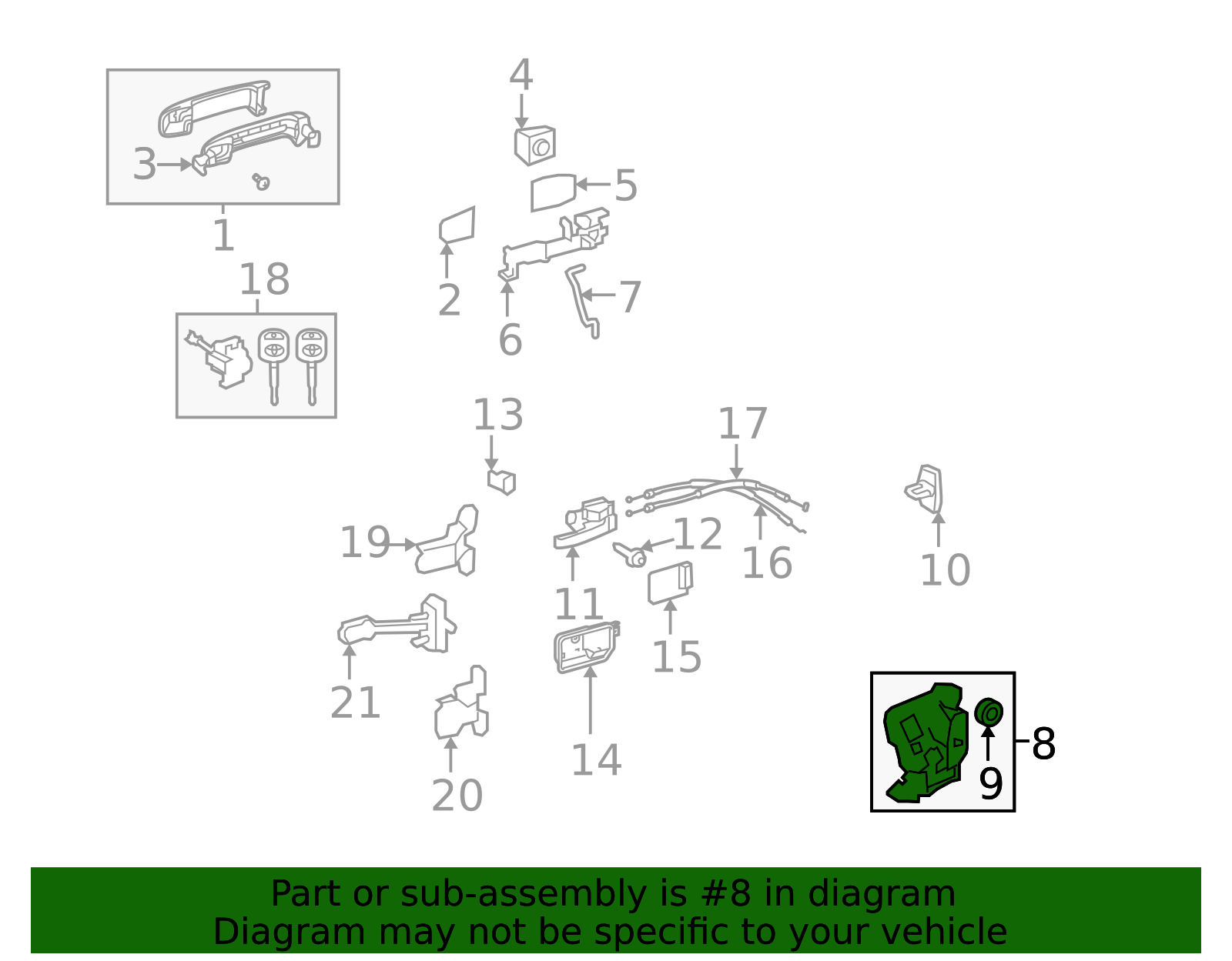 2006-2022 Toyota Lock Assembly 69040-0C050 | Toyota Parts Center