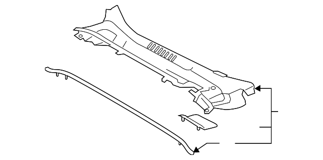 55708-12580 - Cowl Grille 2023-2025 Toyota | Toyota San Diego Parts
