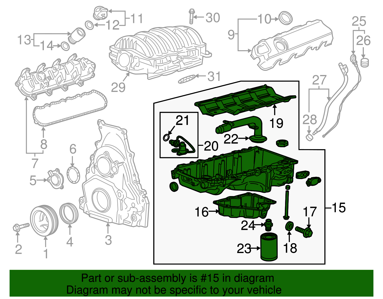 2014-2020 GM (Replaces 12707241) Oil Pan 12684605 GM | GMPartsDirect.com