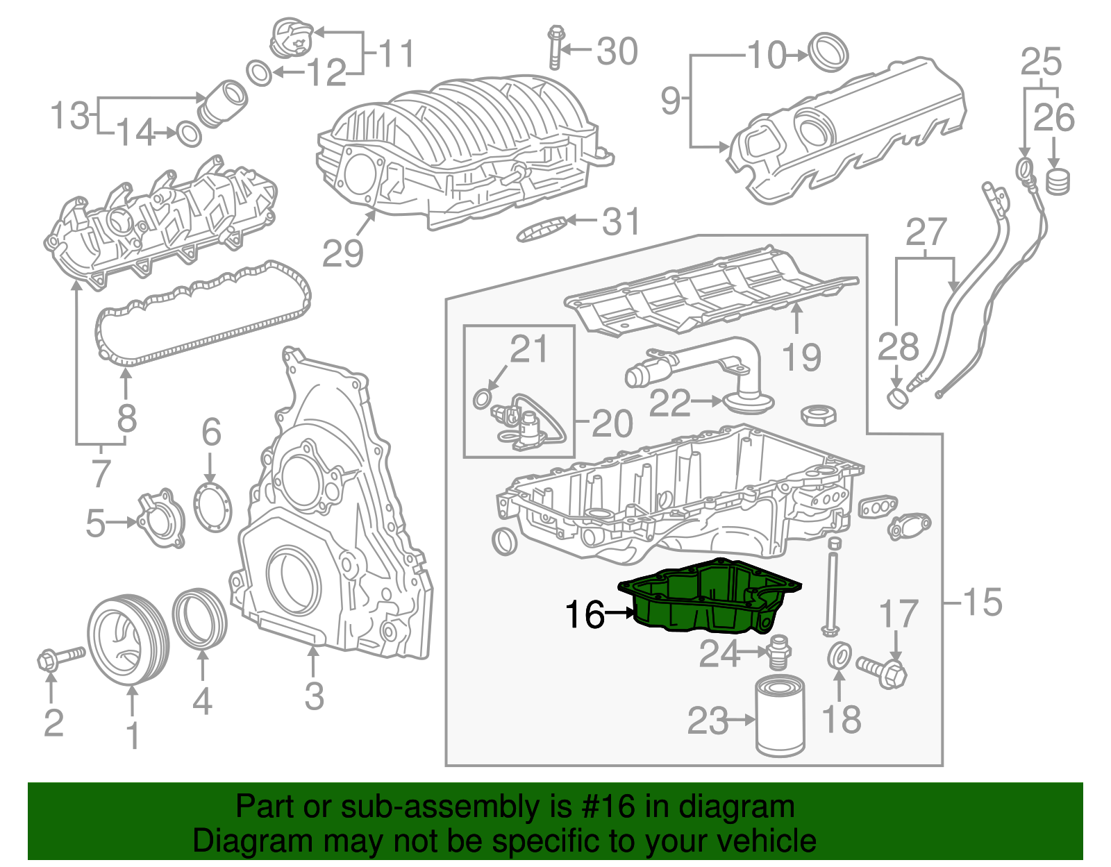 2014-2020 GM Lower Engine Oil Pan 12669909 GM | GMPartsDirect.com