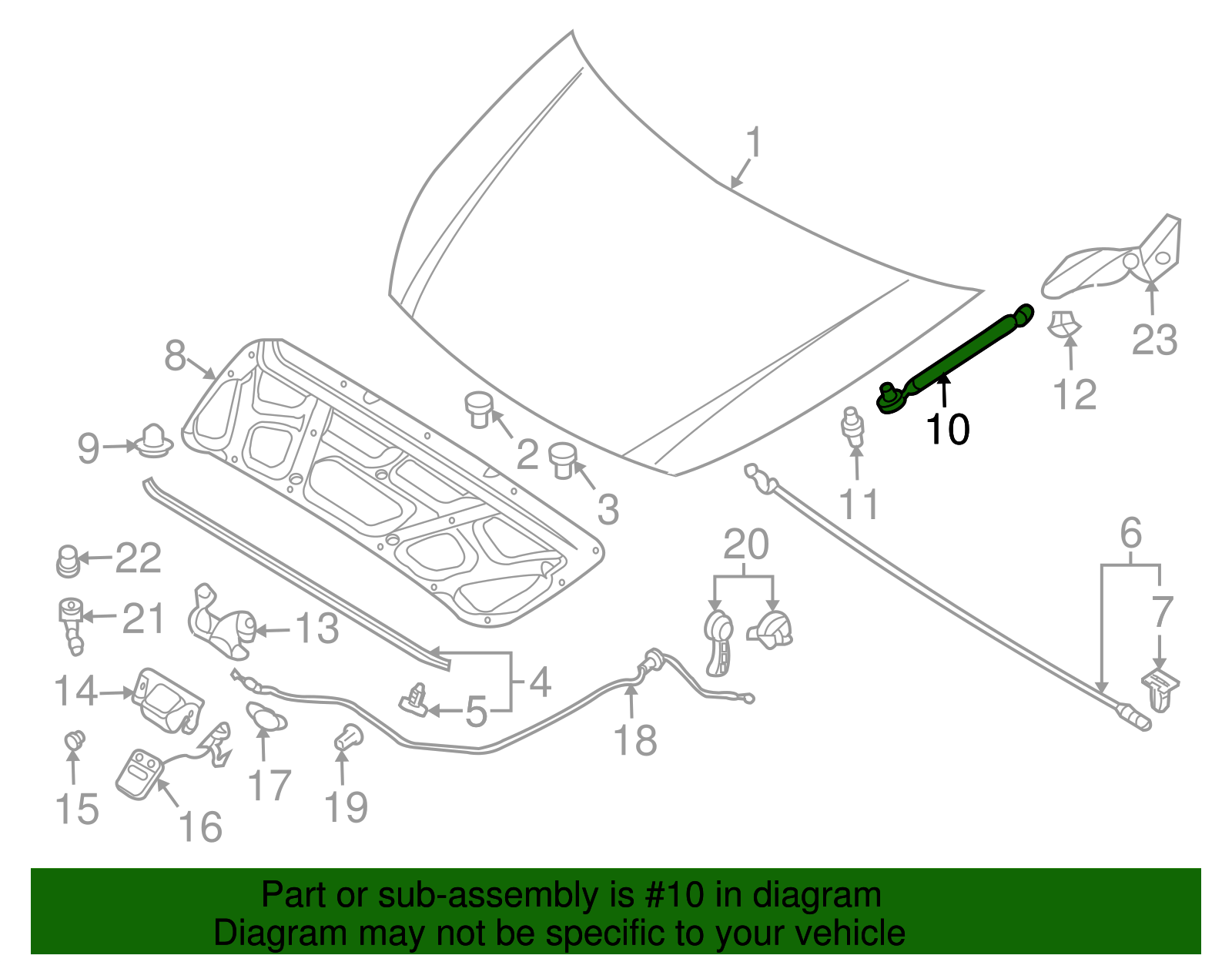 Hyundai - 81161-4D000-DS - Support Strut - 2007-2008 Hyundai Entourage ...