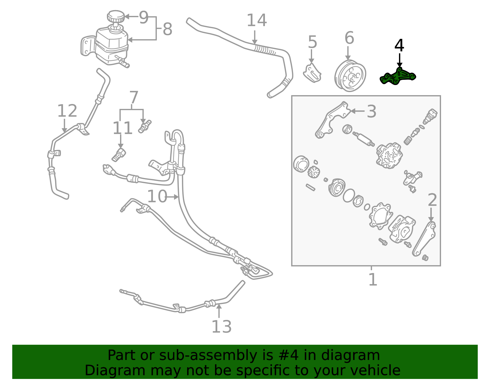 1995-2008 Toyota Power Steering Pump Mount Bracket 44443-33041 | MotorMotor
