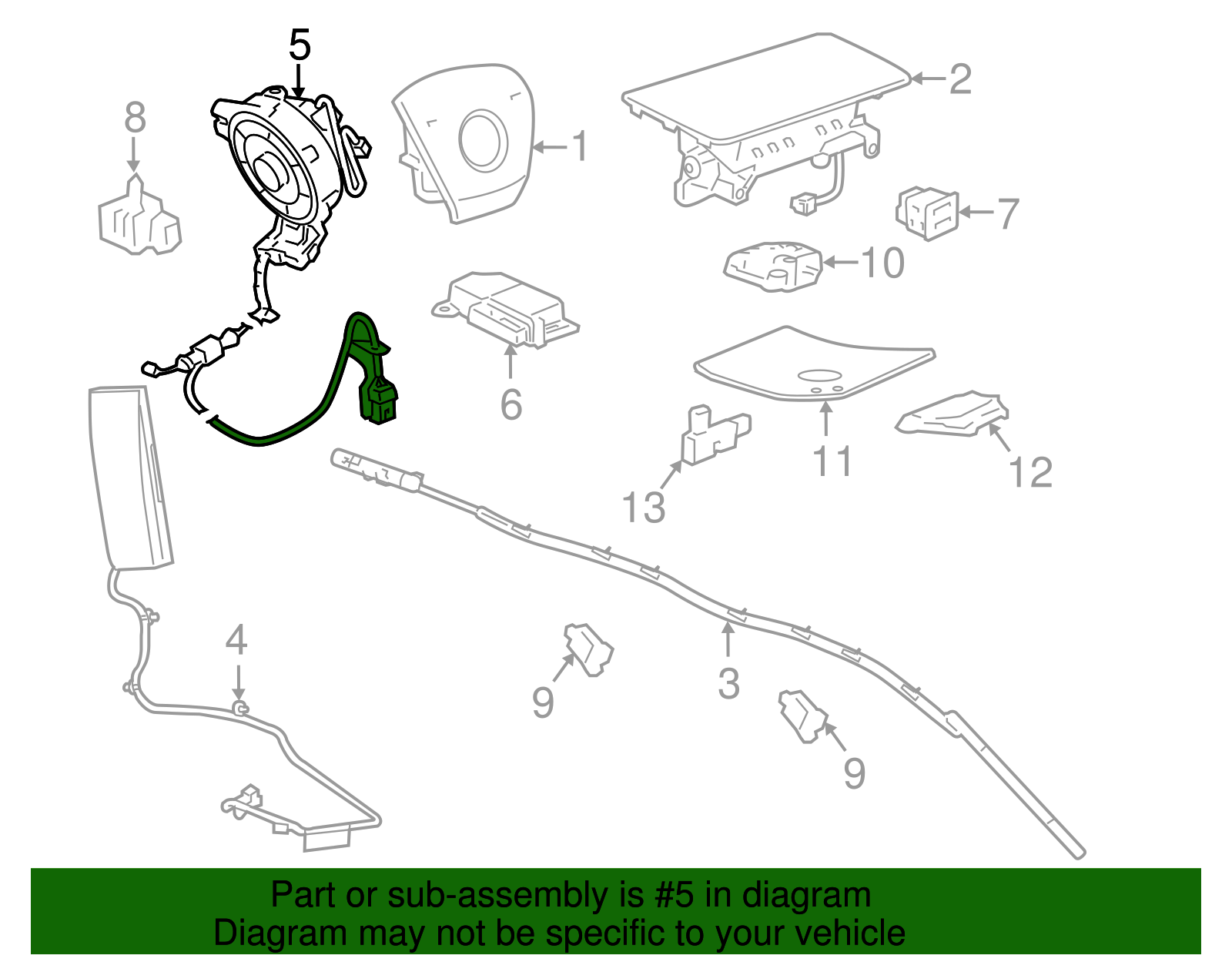 2007-2013 GM Steering Wheel Airbag Coil 25966964 GM | GMPartsDirect.com
