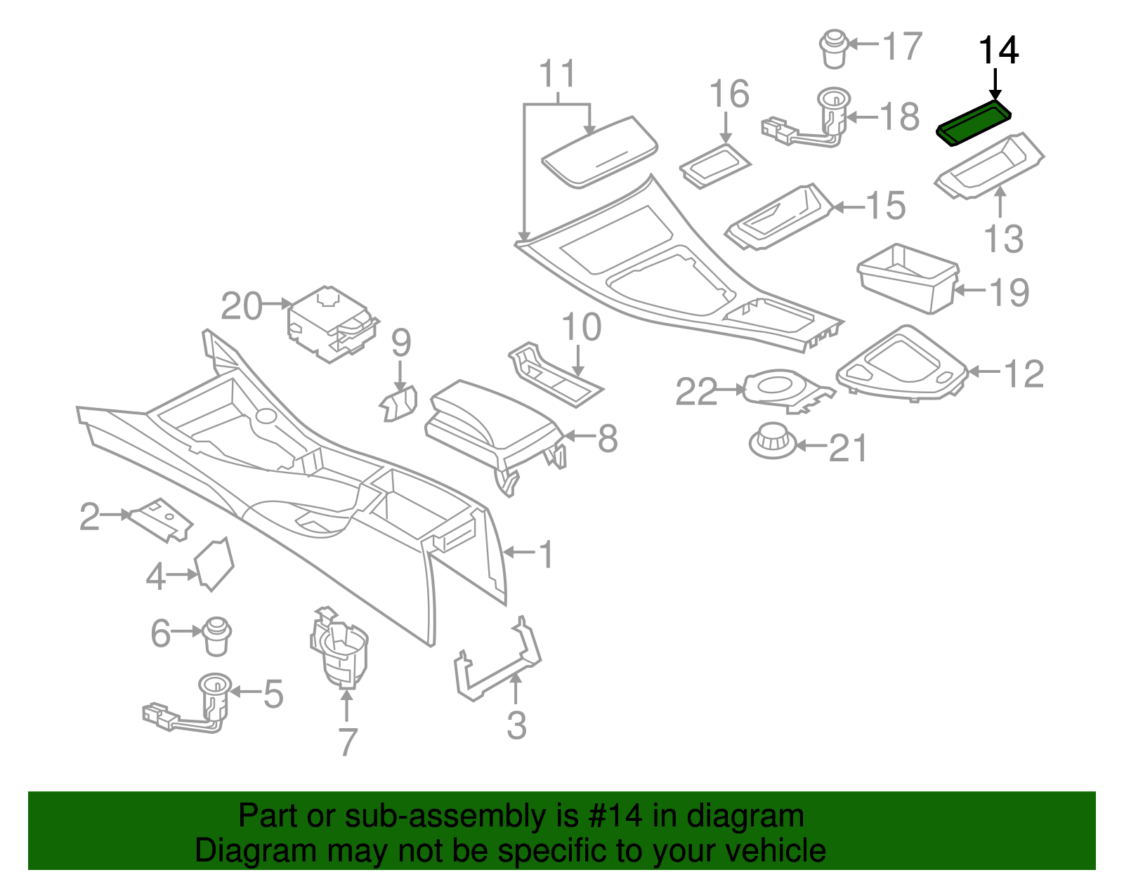 51167118065 - 2006-2013 BMW Storage Tray Insert (51-16-7-118-065) | BMW ...