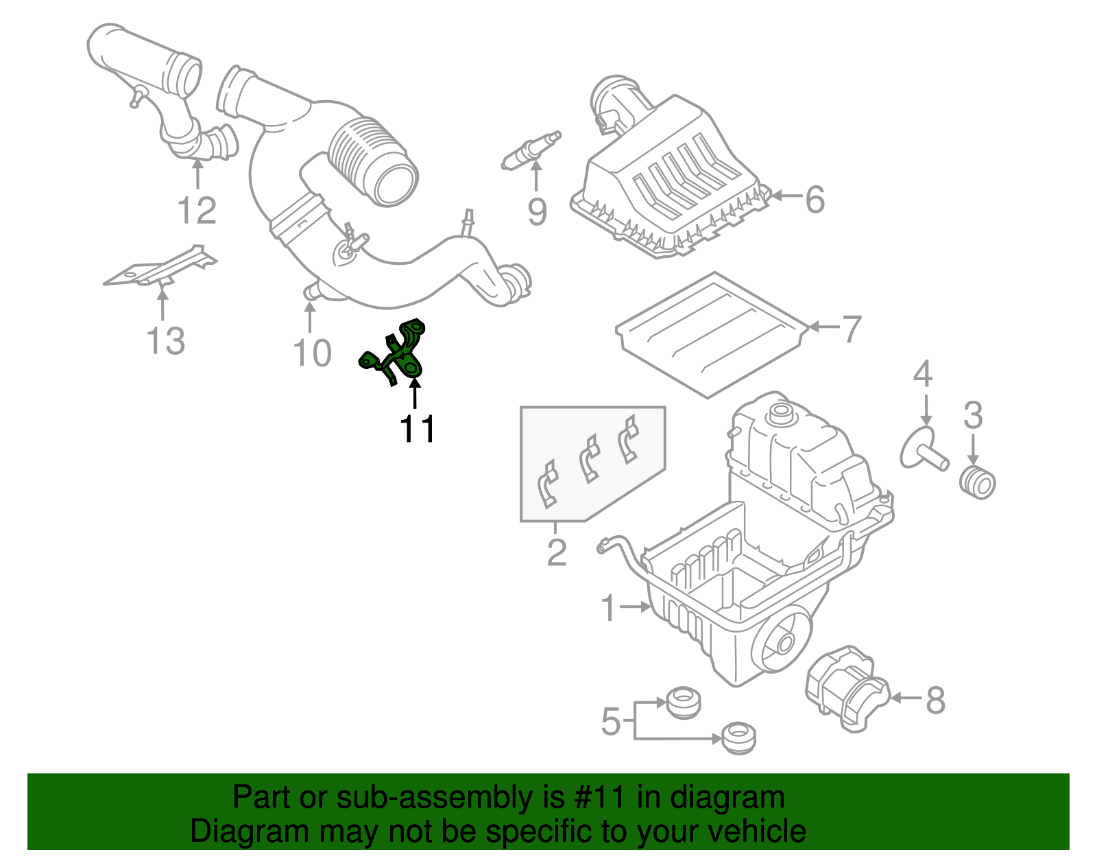 2011-2017 Ford | Air Inlet Assembly Bracket | BL3Z-9647-B | Walls' Ford ...