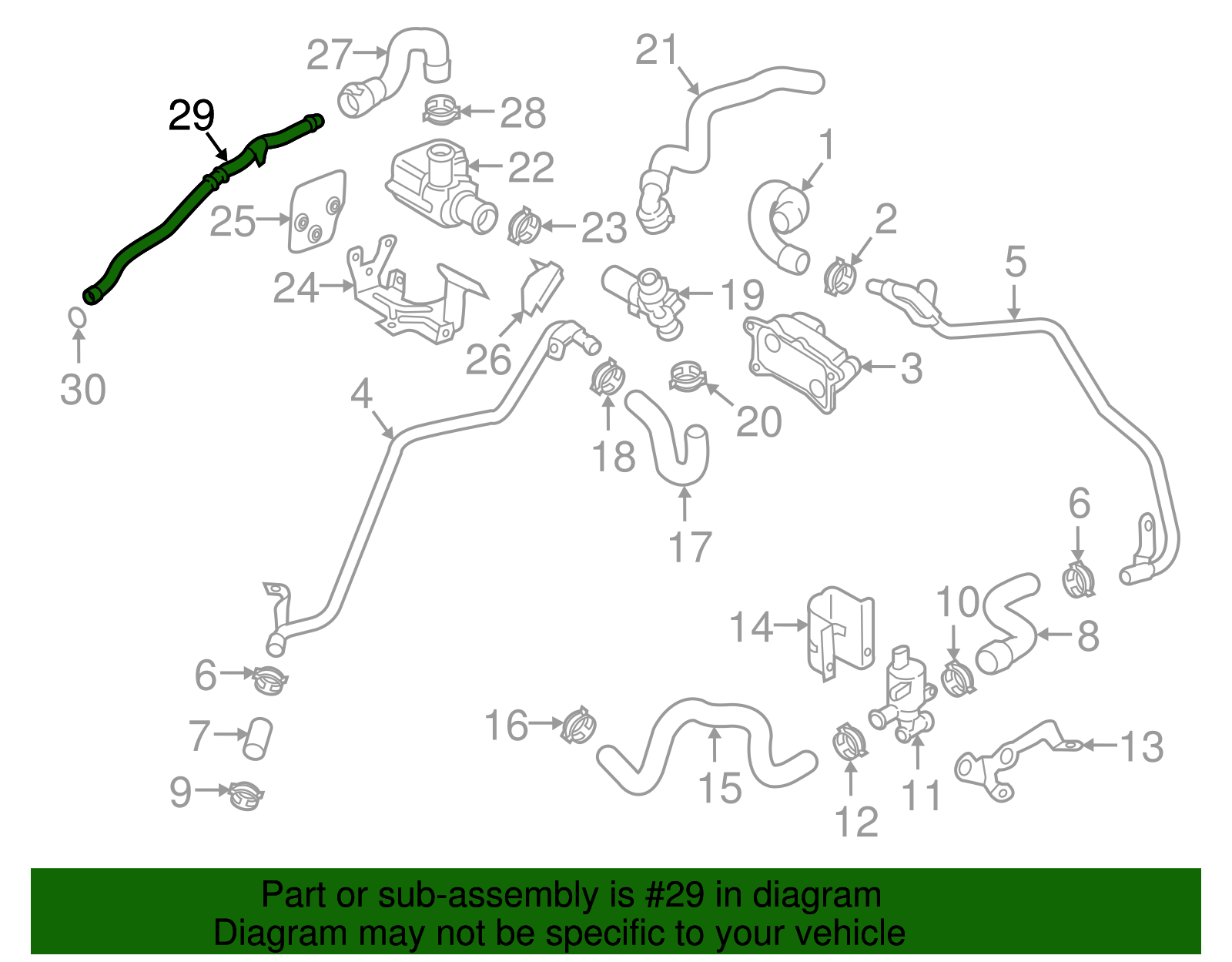 2016-2019 Audi Water Inlet Pipe 06E-121-065-S | Audi USA Parts