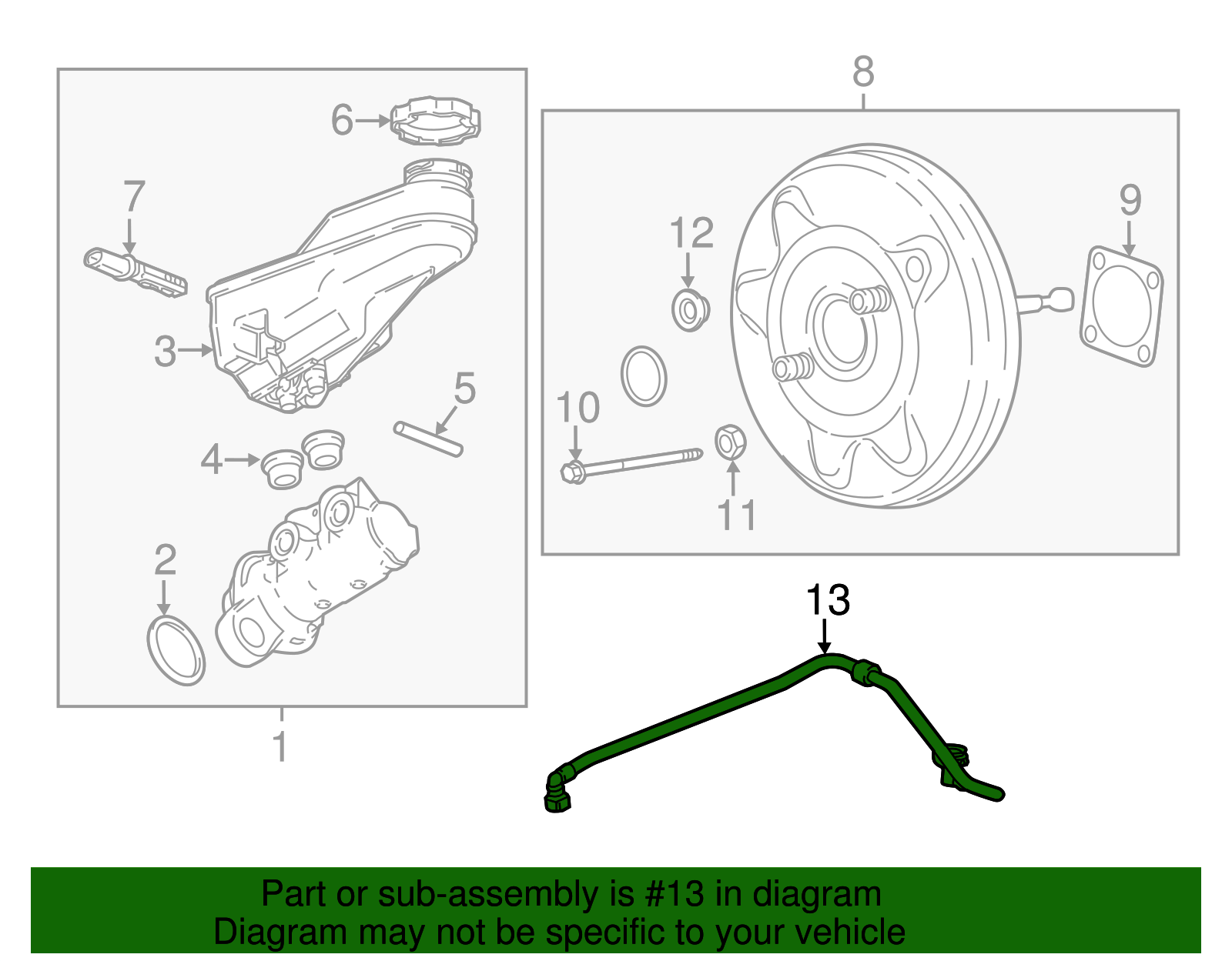 84439943 - 2016-2022 Chevrolet Malibu - Power Brake Booster Vacuum Pipe ...