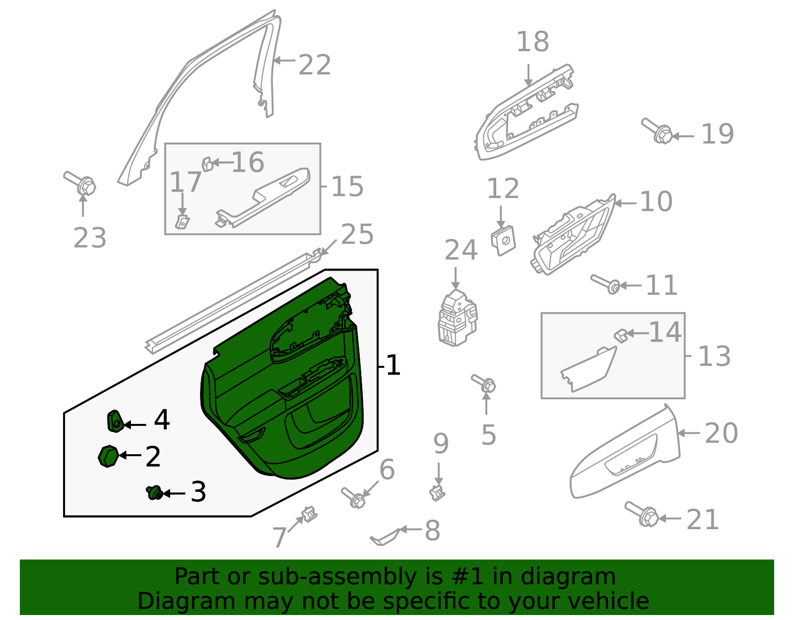 2021-2025 Ford Bronco Sport Door Trim Panel M1PZ-7827407-AD | Awesome Parts Ford
