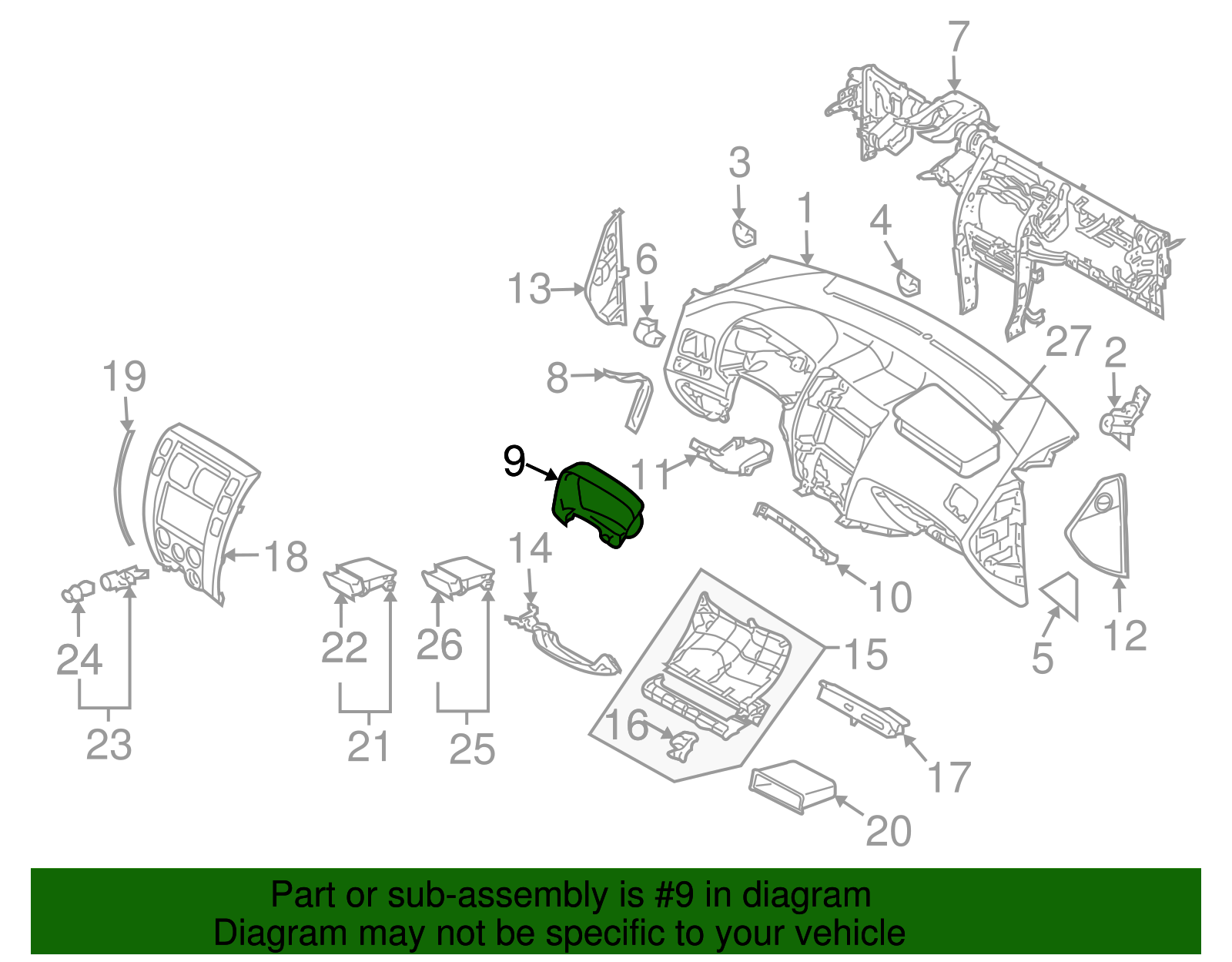Genuine Cluster Bezel for 2005-2009 Hyundai Tucson | Part# 84830-2E000 ...