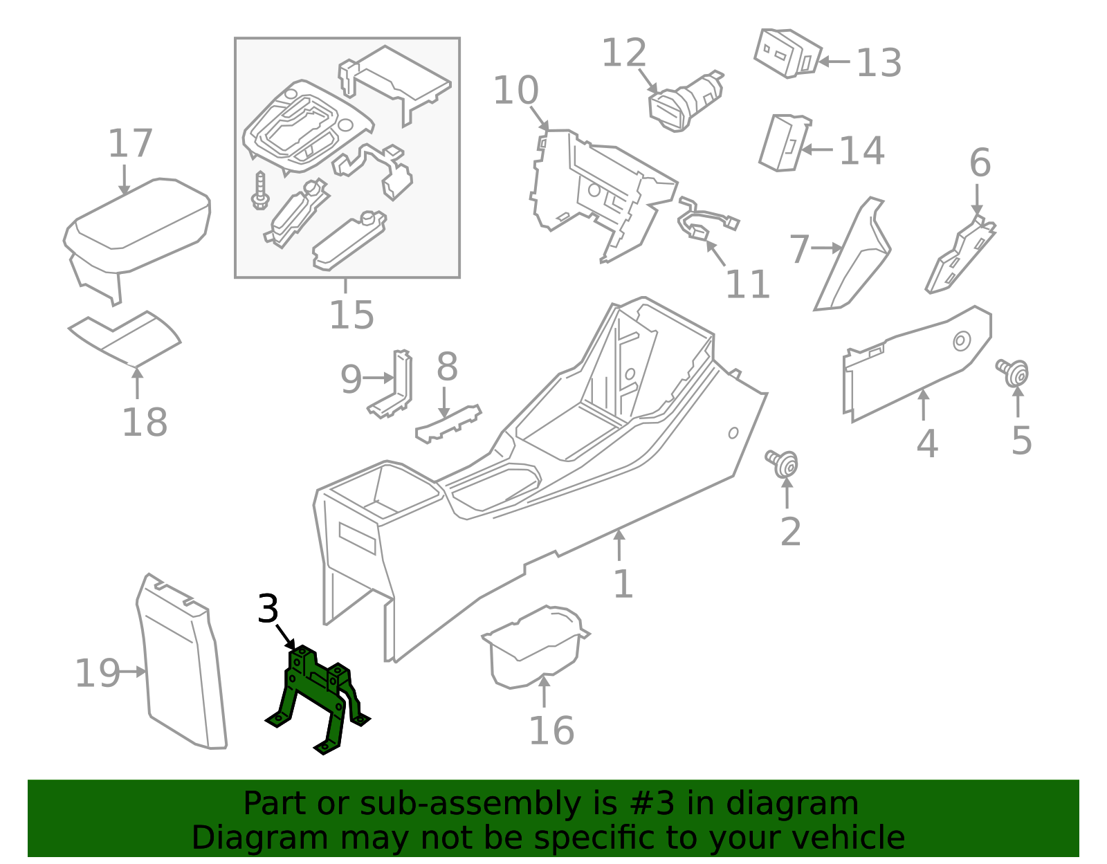 84635-J9200 - High-Quality Console Bracket for 2018-2021 Hyundai Kona ...